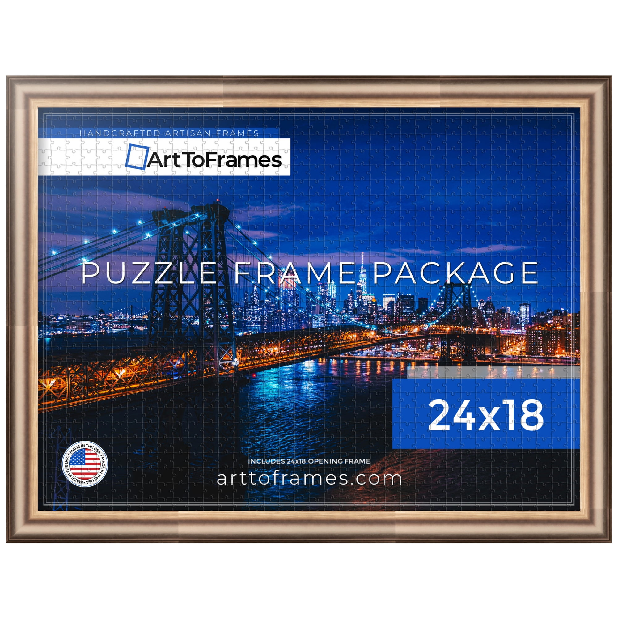 ArtToFrames 24x18 Inch - 61x46 CM Silver Puzzle Frame for 300 piece ...