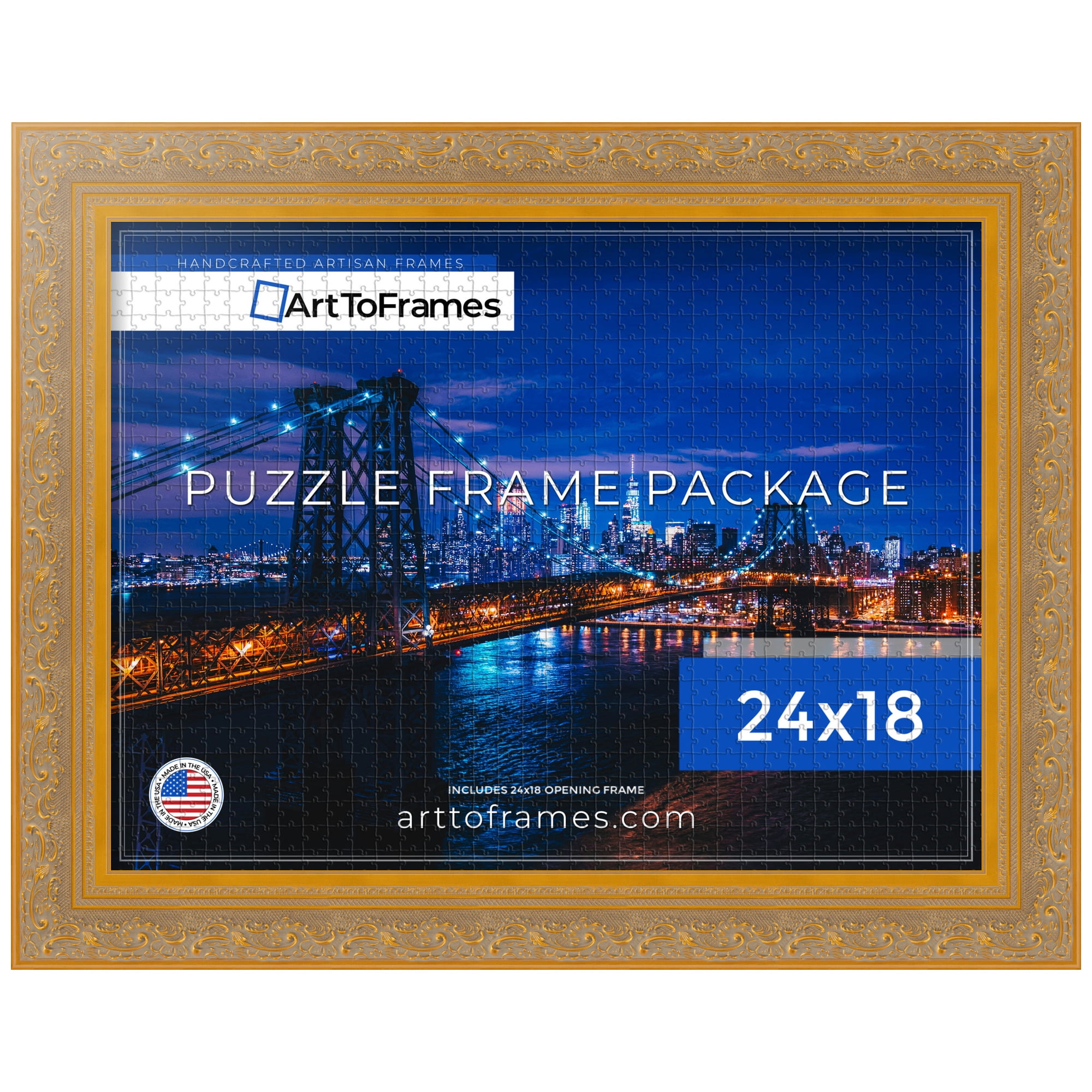ArtToFrames 24x18 Inch - 61x46 CM Silver Puzzle Frame for 300 piece ...