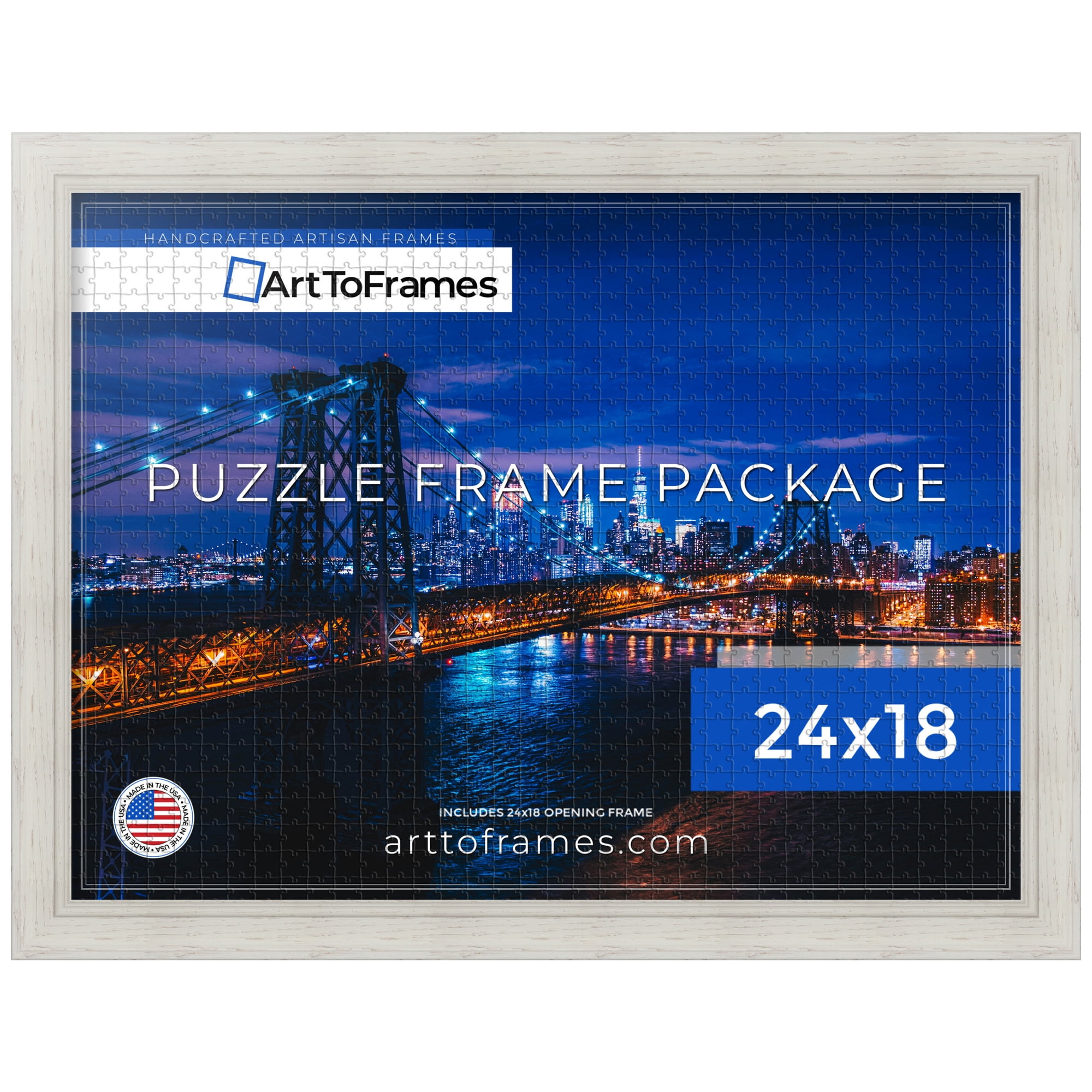 ArtToFrames 24x18 Inch - 61x46 CM White Puzzle Frame for 300 piece ...
