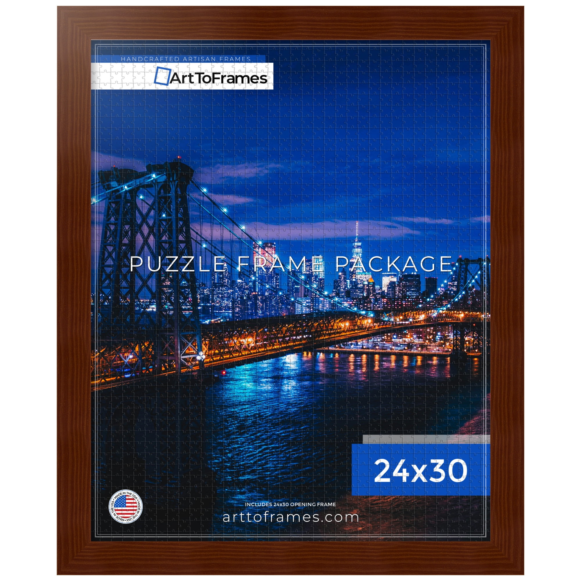 ArtToFrames 24x30 Inch - 61x76.2 CM Brown Puzzle Frame for 1000 piece ...