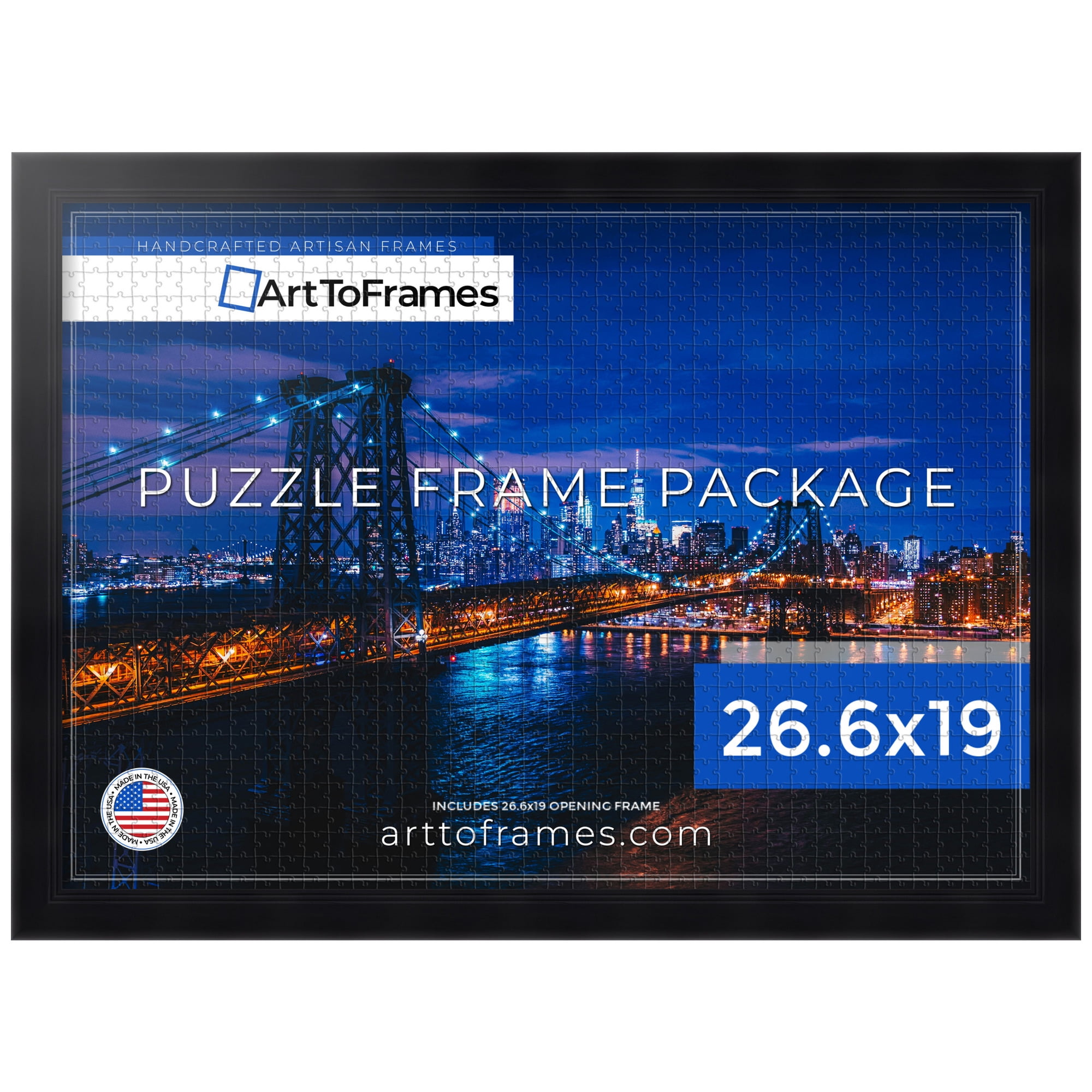 ArtToFrames 26.6x19 Inch - 68x48 CM Black Puzzle Frame for 1000 piece ...