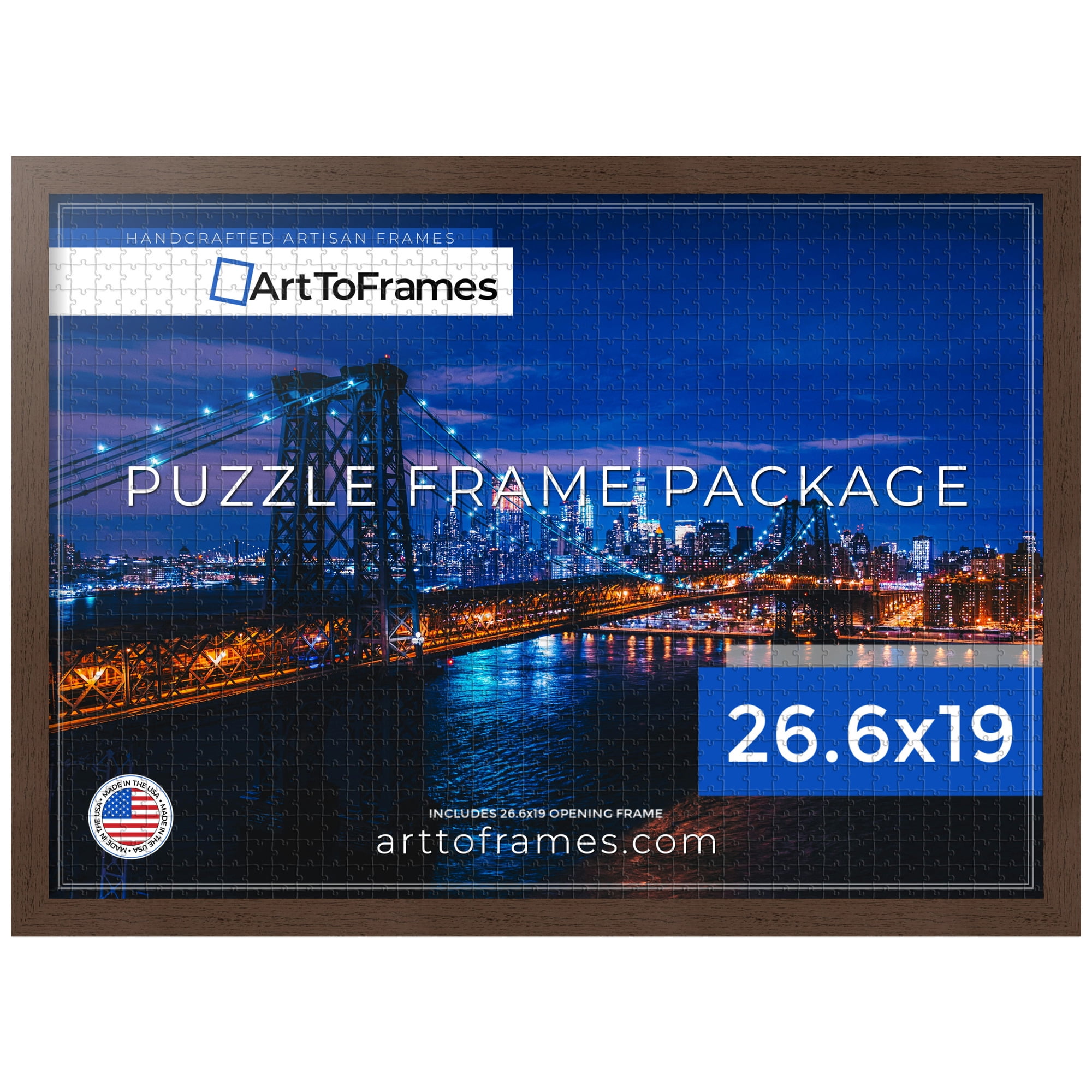 ArtToFrames 26.6x19 Inch - 68x48 CM Brown Puzzle Frame for 1000 piece ...