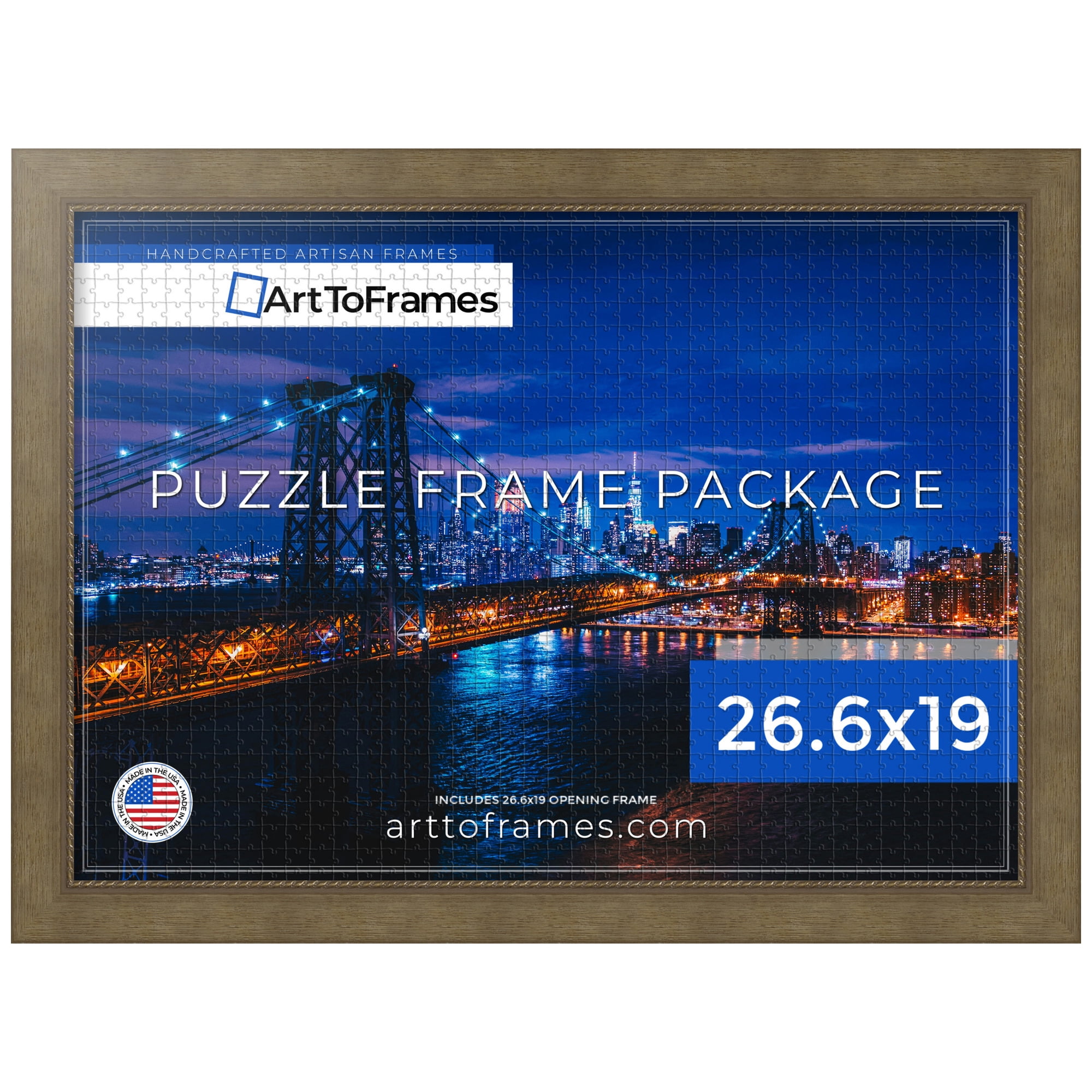 ArtToFrames 26.6x19 Inch - 68x48 CM Gold Puzzle Frame for 1000 piece ...