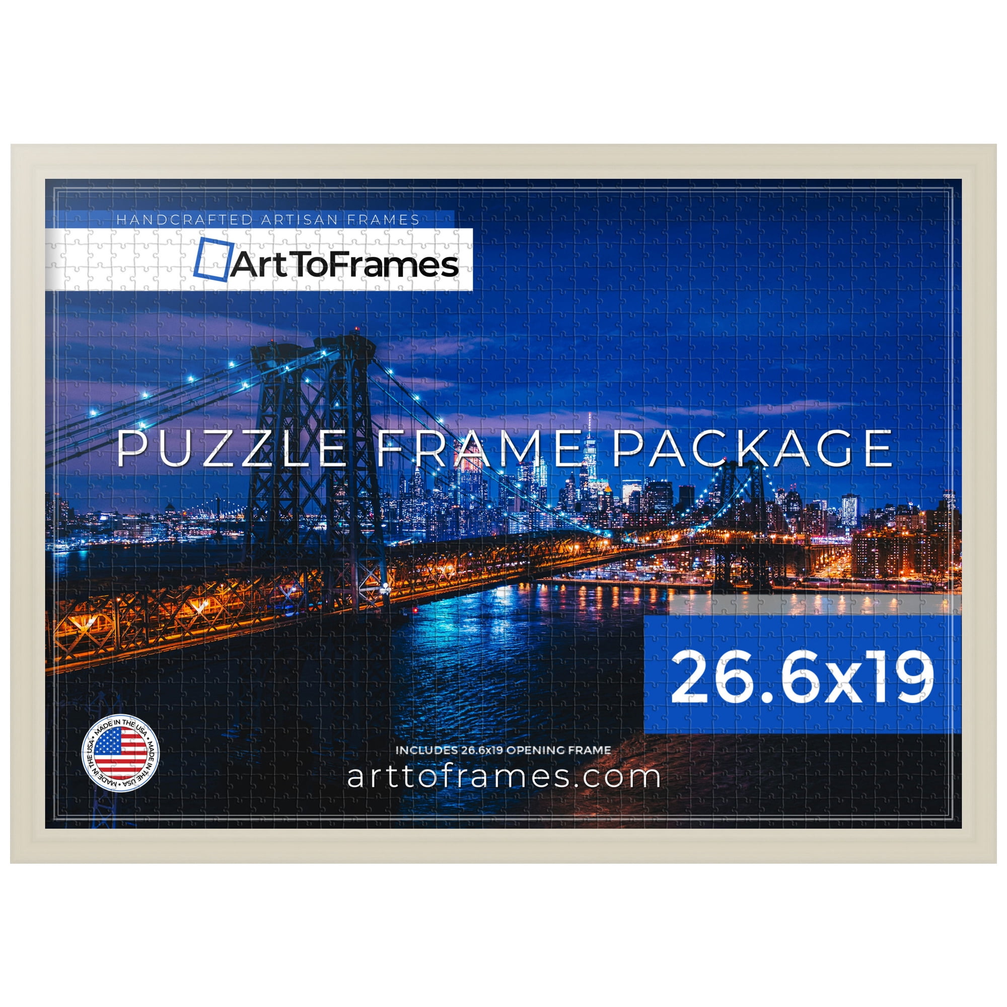 ArtToFrames 26.6x19 Inch - 68x48 CM White Puzzle Frame for 1000 piece ...