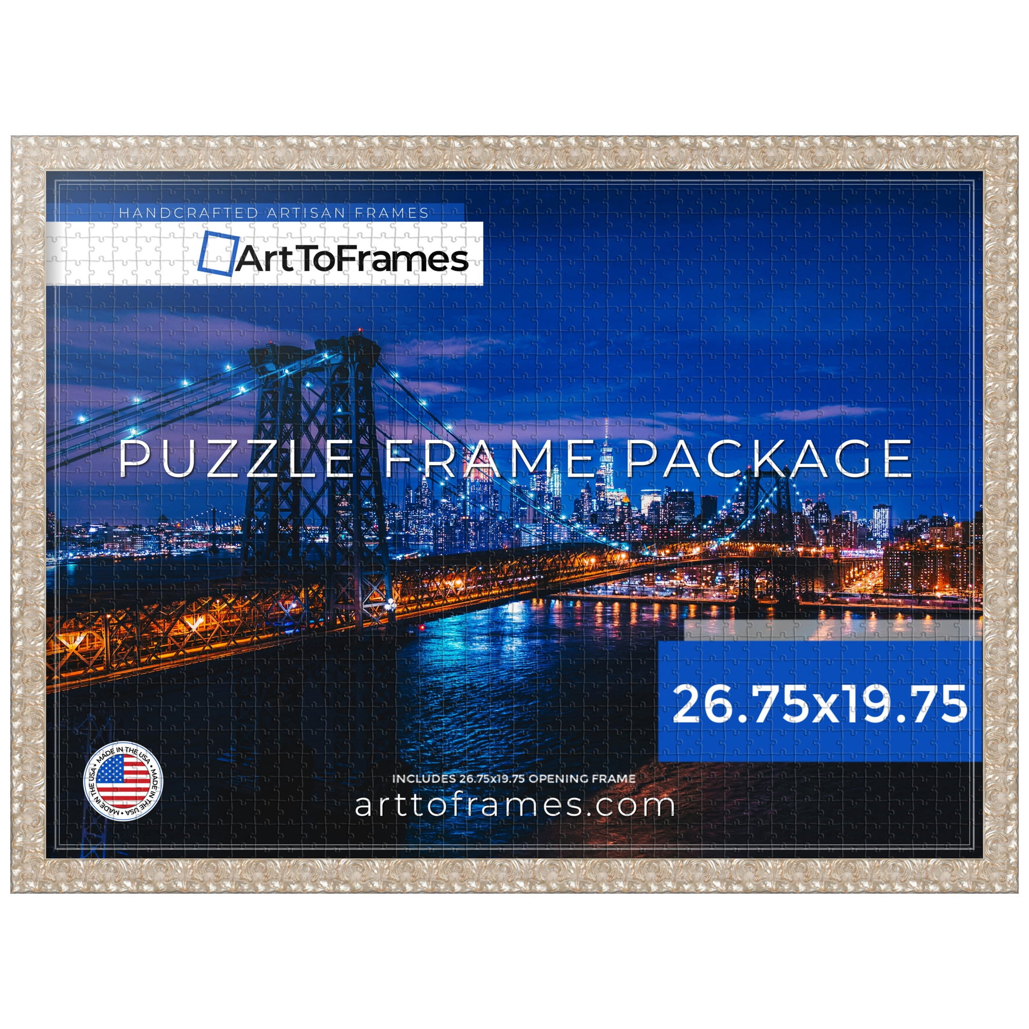 ArtToFrames 26.75x19.75 Inch - 68x50 CM Silver Puzzle Frame for 1000 ...
