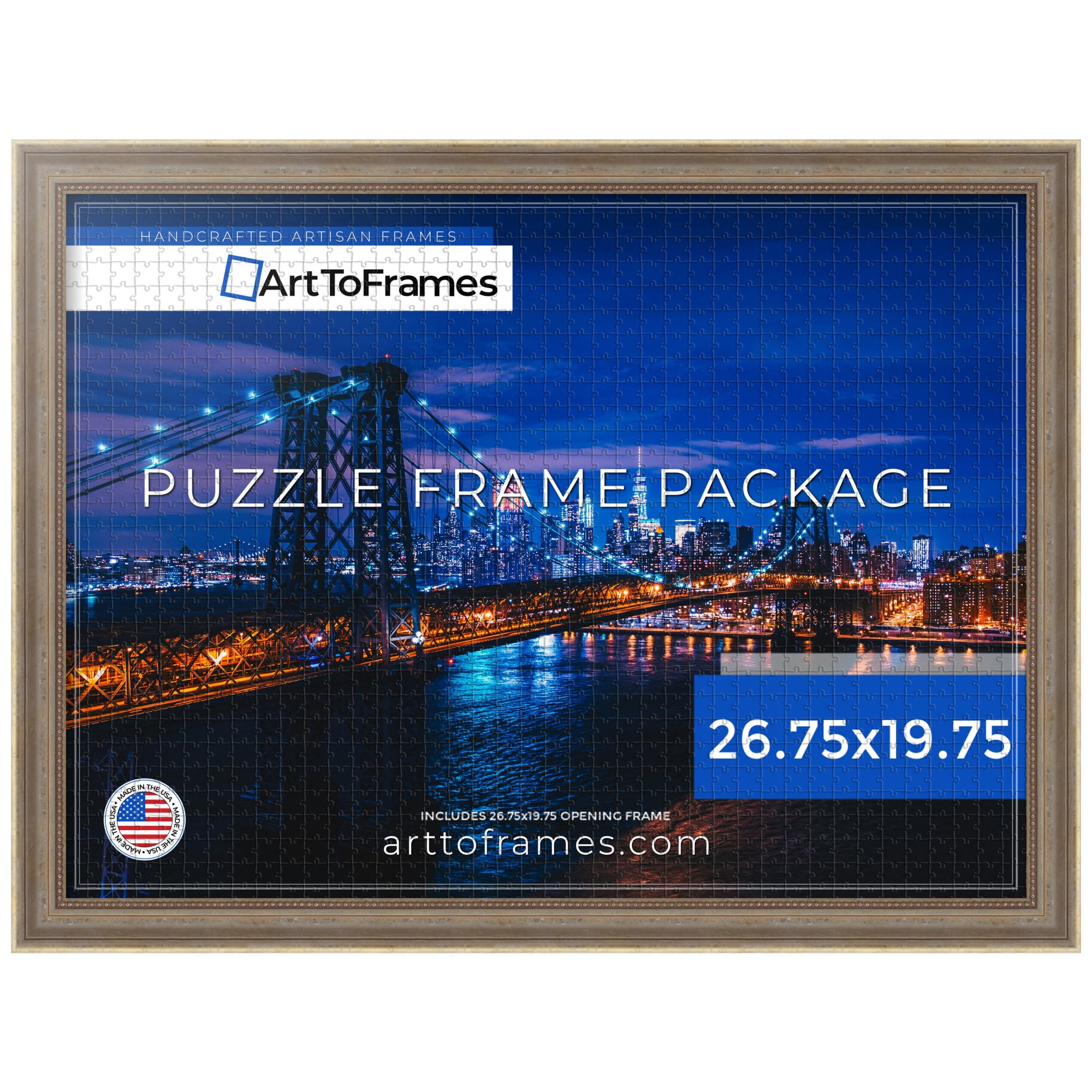 ArtToFrames 26.75x19.75 Inch - 68x50 CM Silver Puzzle Frame for 1000 ...