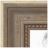 ArtToFrames 26x32 inch Aged White Gold Picture Frame, Silver Wood ...
