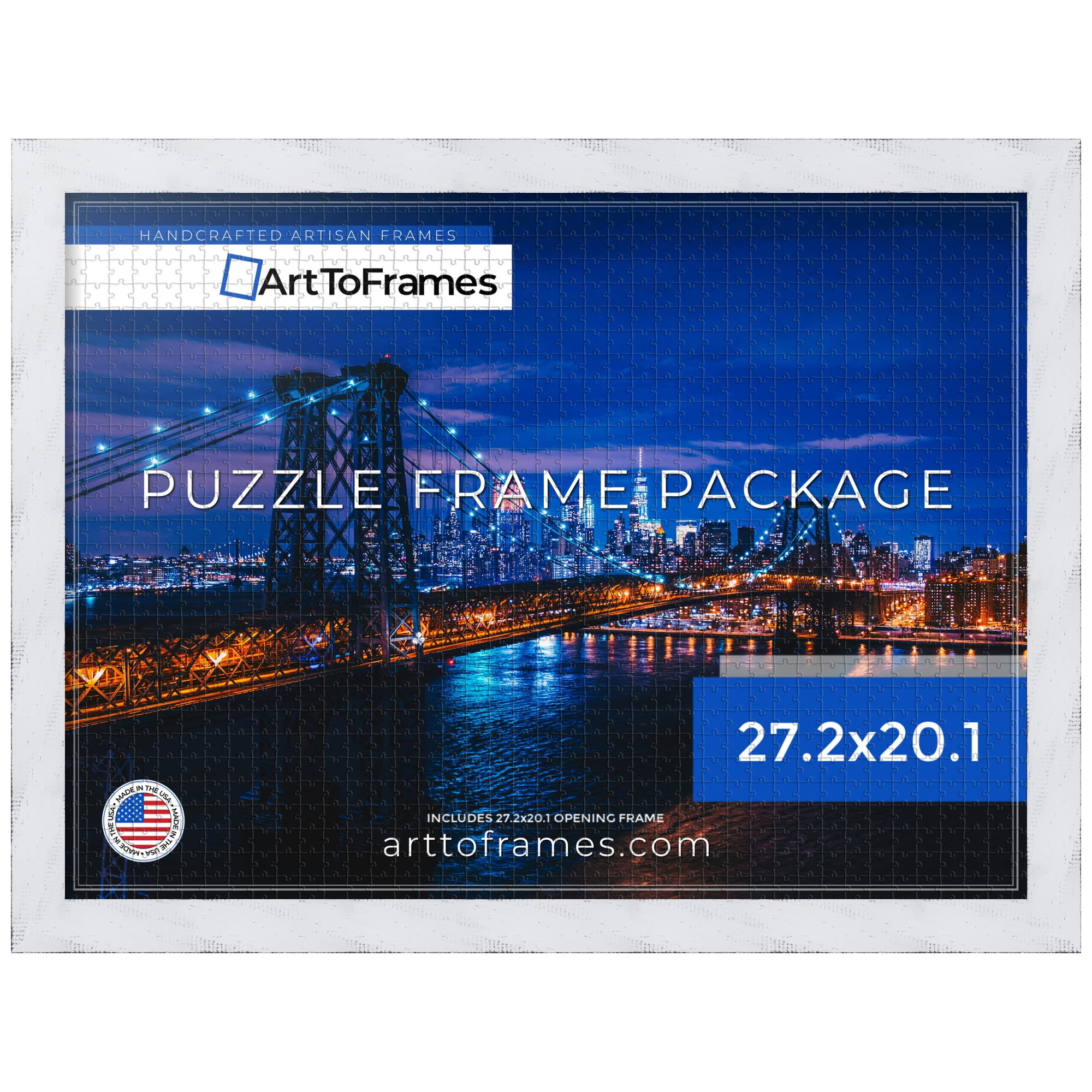 ArtToFrames 27.2x20.1 Inch - 69x51 CM White Puzzle Frame for 631 piece ...