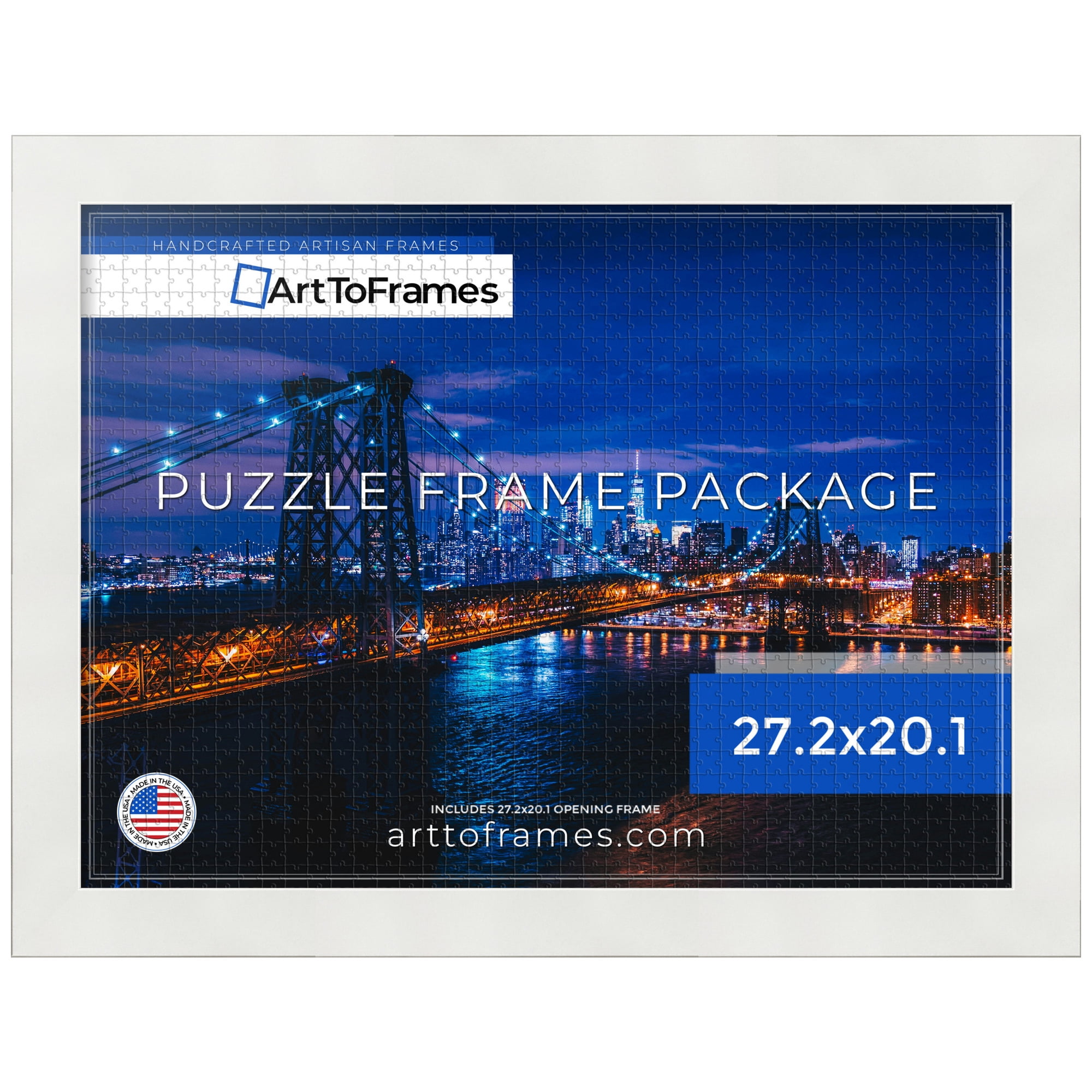 ArtToFrames 27.2x20.1 Inch - 69x51 CM White Puzzle Frame for 631 piece ...