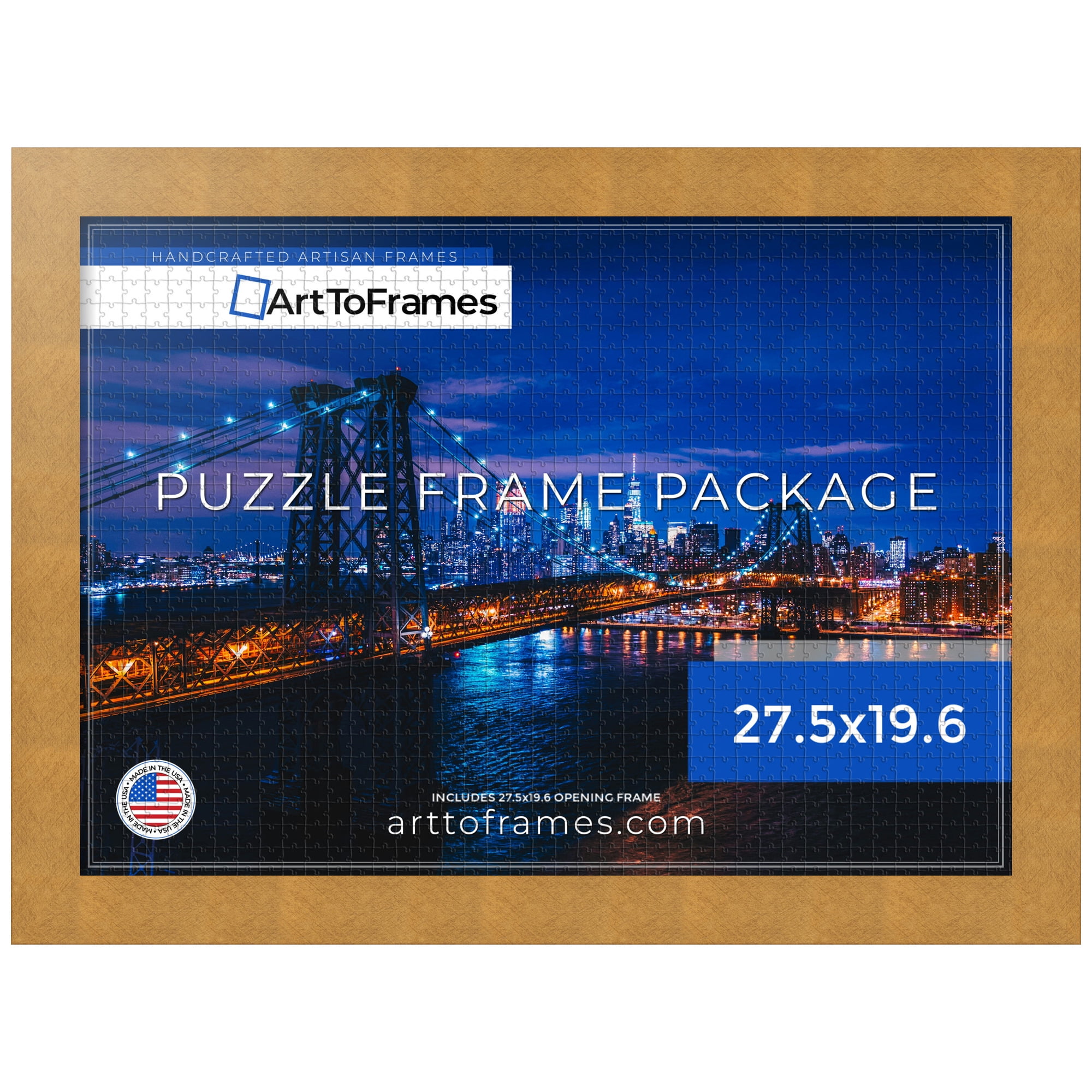 ArtToFrames 27.5x19.6 Inch - 70x50 CM Gold Puzzle Frame for 1000 piece ...