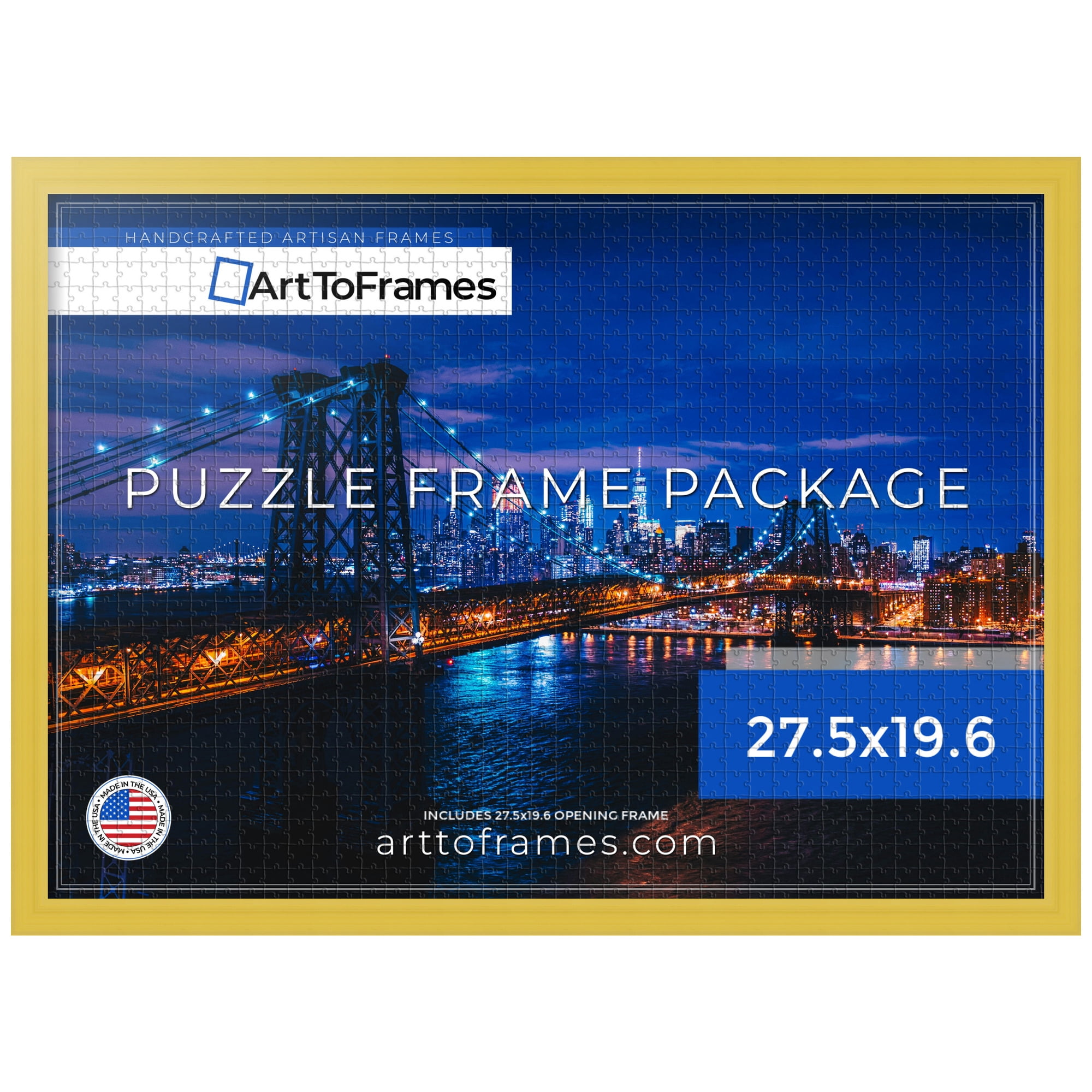 ArtToFrames 27.5x19.6 Inch - 70x50 CM Yellow Puzzle Frame for 1000 ...