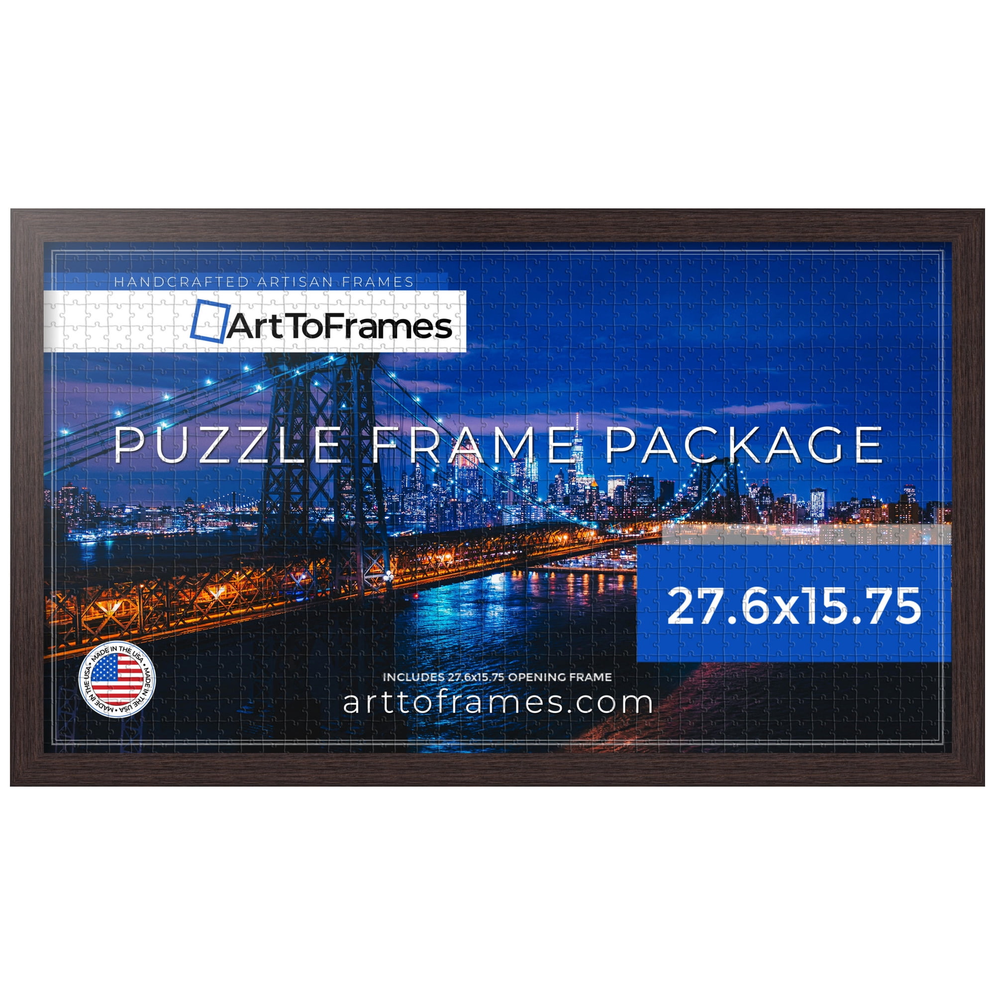 ArtToFrames 27.6x15.75 Inch - 70x40 CM Brown Puzzle Frame for 100 piece ...