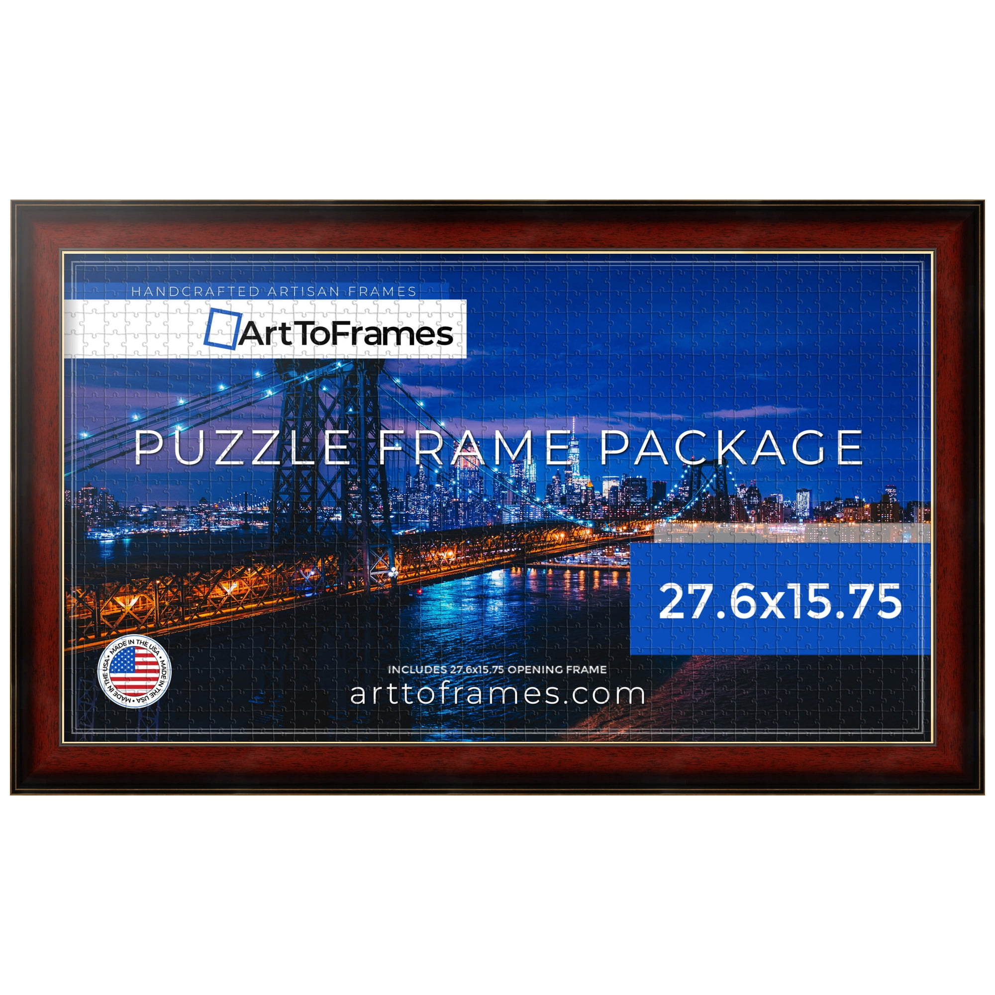 ArtToFrames 27.6x15.75 Inch - 70x40 CM Brown Puzzle Frame for 100 piece ...