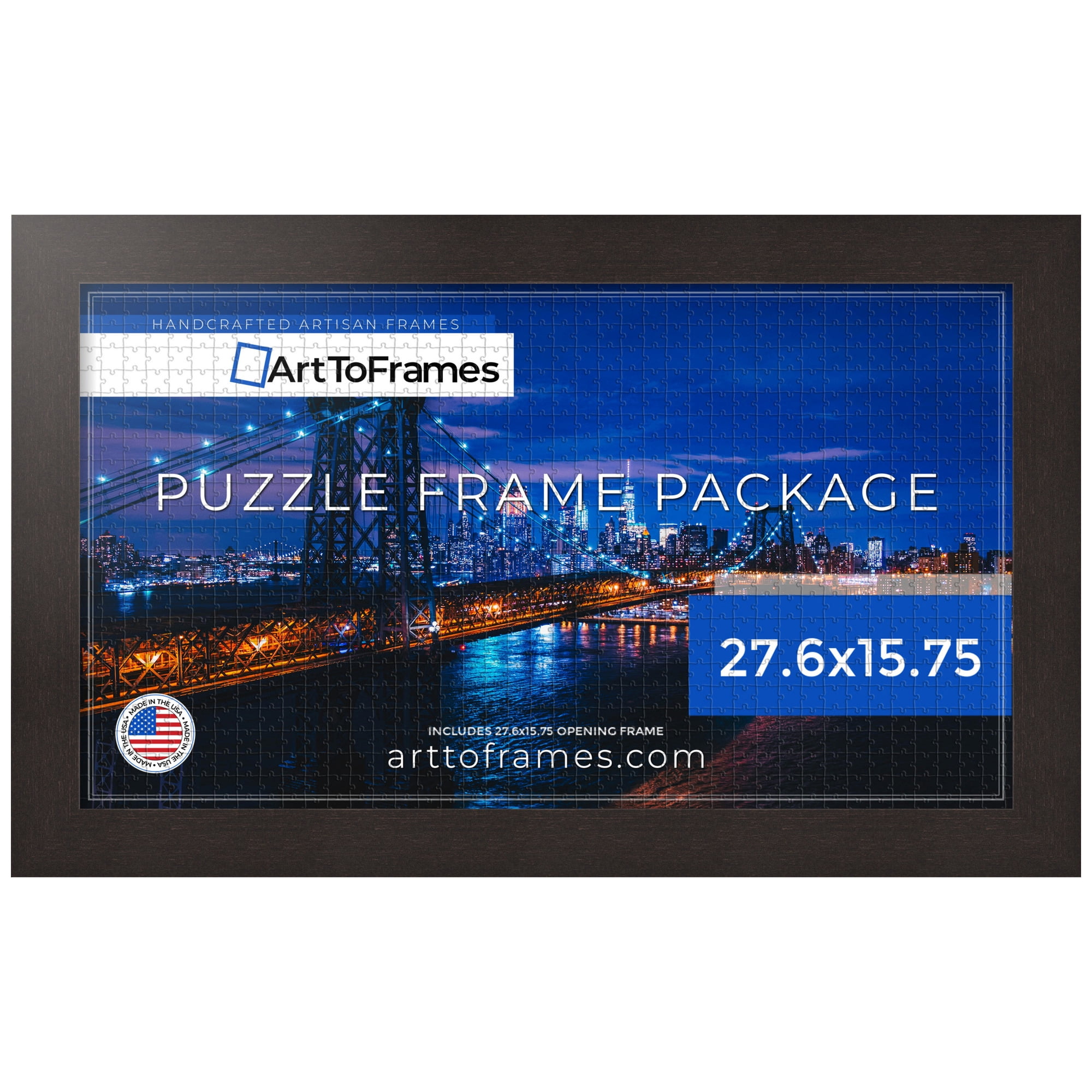 ArtToFrames 27.6x15.75 Inch - 70x40 CM Brown Puzzle Frame for 100 piece ...