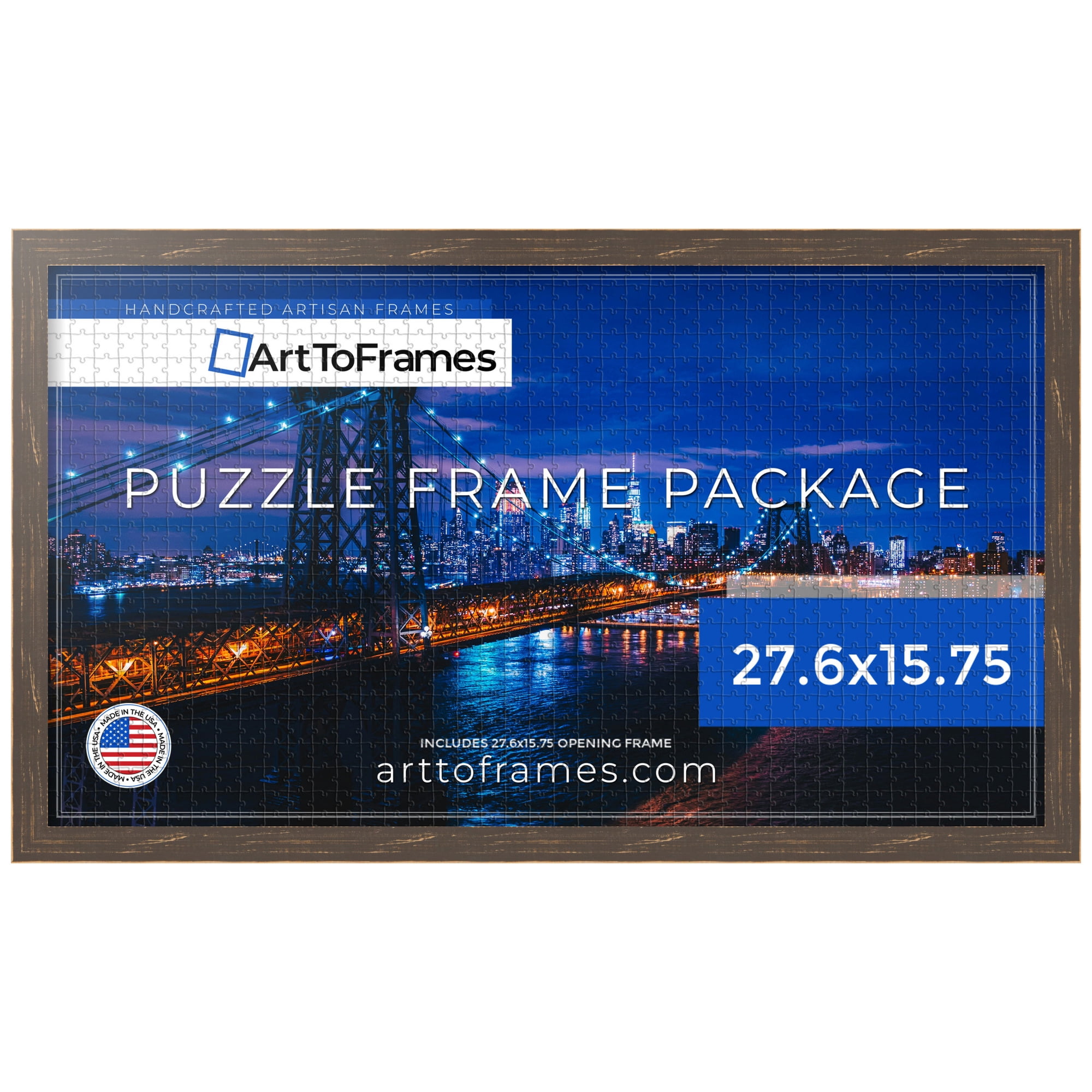 ArtToFrames 27.6x15.75 Inch - 70x40 CM Brown Puzzle Frame for 100 piece ...
