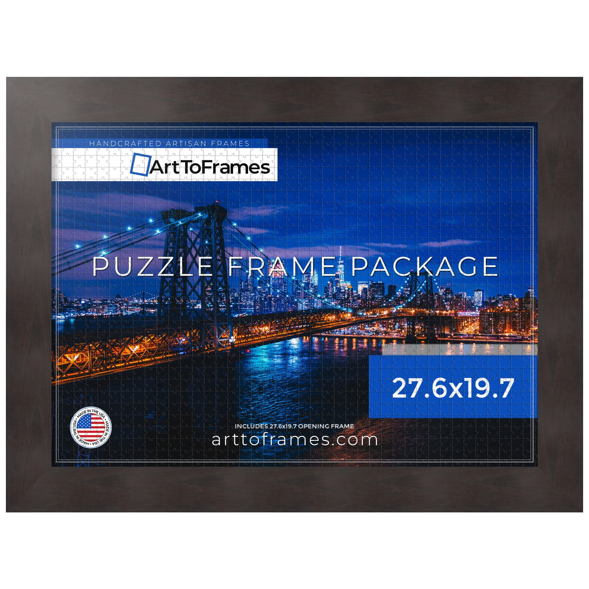 ArtToFrames 27.6x19.7 Inch - 70x50 CM Brown Puzzle Frame for 1000 piece ...