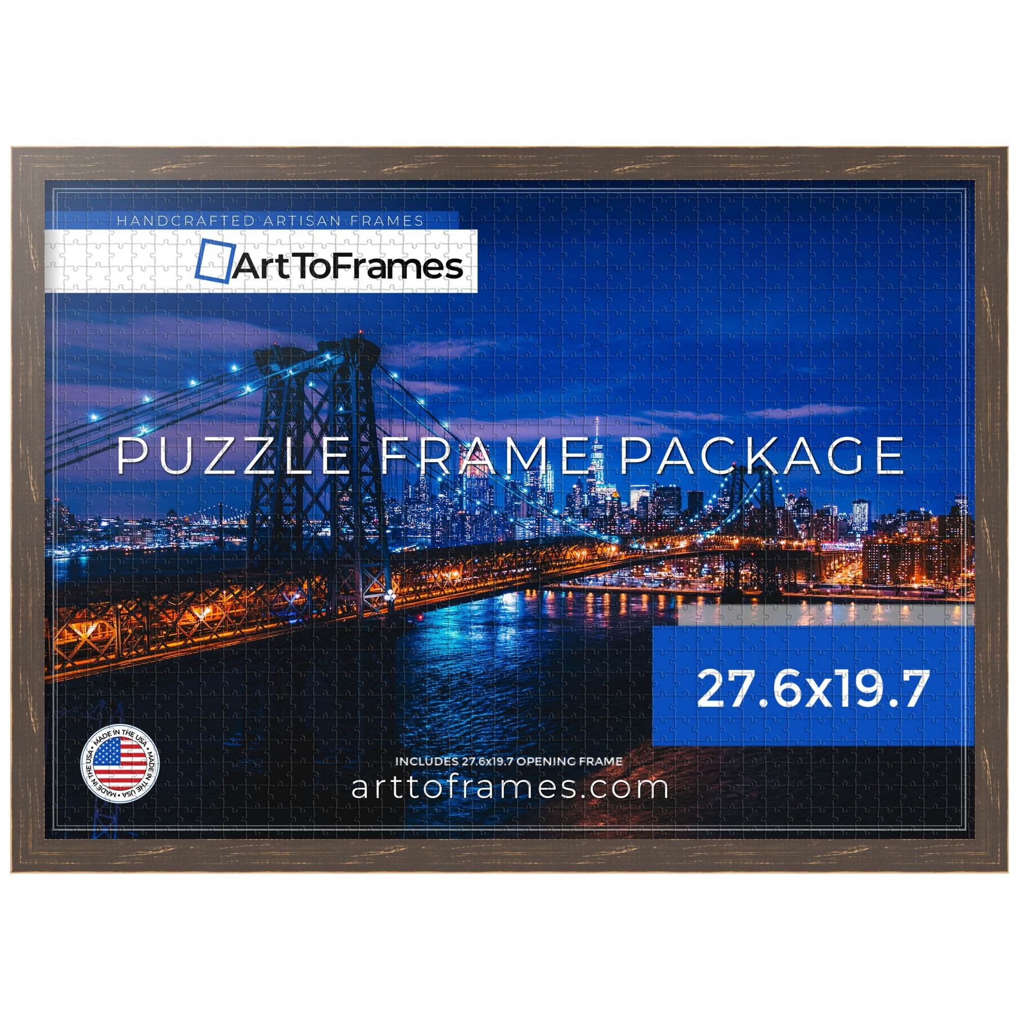 ArtToFrames 27.6x19.7 Inch - 70x50 CM Brown Puzzle Frame for 1000 piece ...