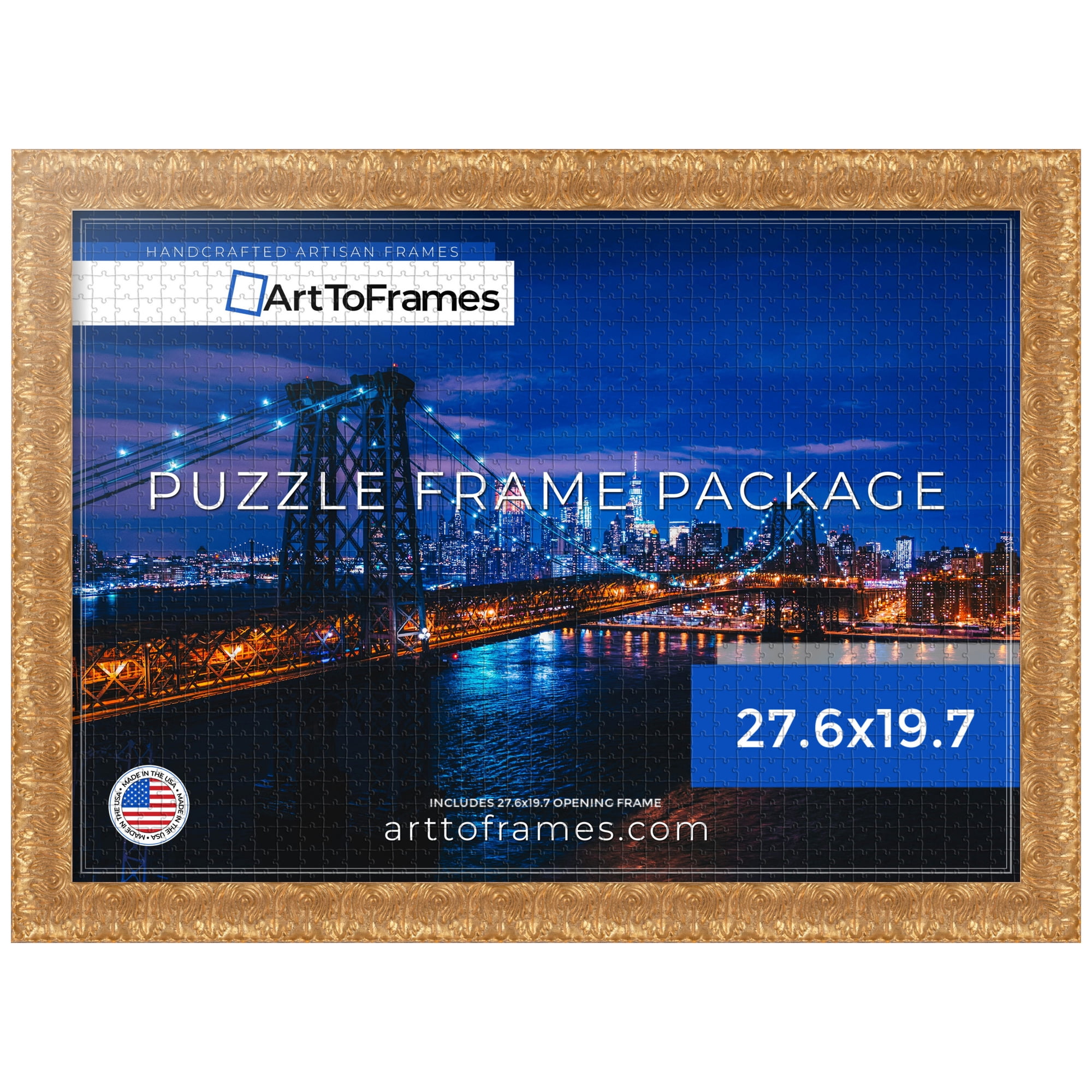 ArtToFrames 27.6x19.7 Inch - 70x50 CM Gold Puzzle Frame for 1000 piece ...