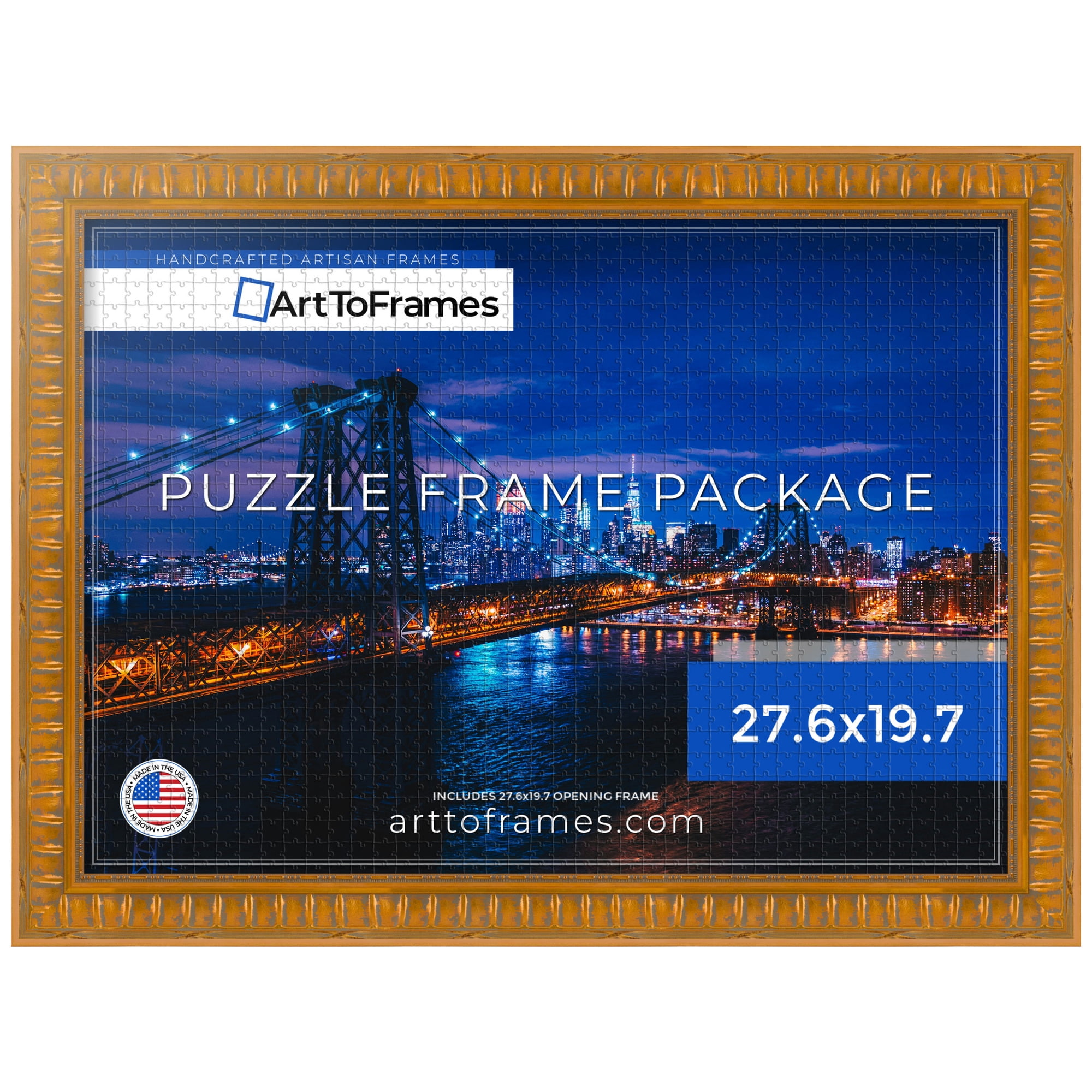 ArtToFrames 27.6x19.7 Inch - 70x50 CM Gold Puzzle Frame for 1000 piece ...