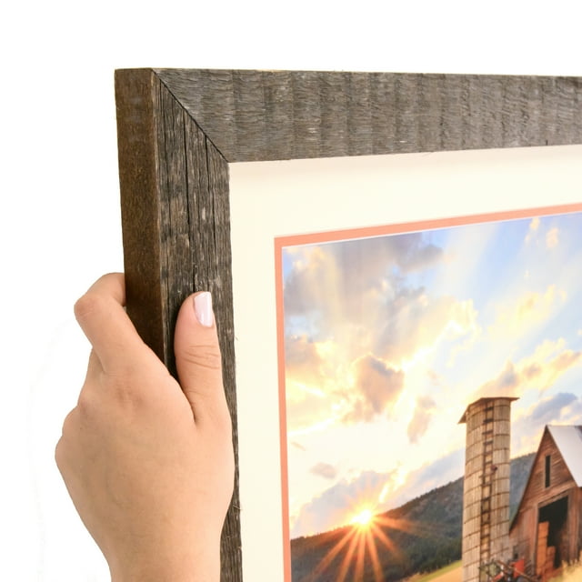 ArtToFrames 30" x 30" Real Reclaimed Light Brown Barnwood Picture Frame ...