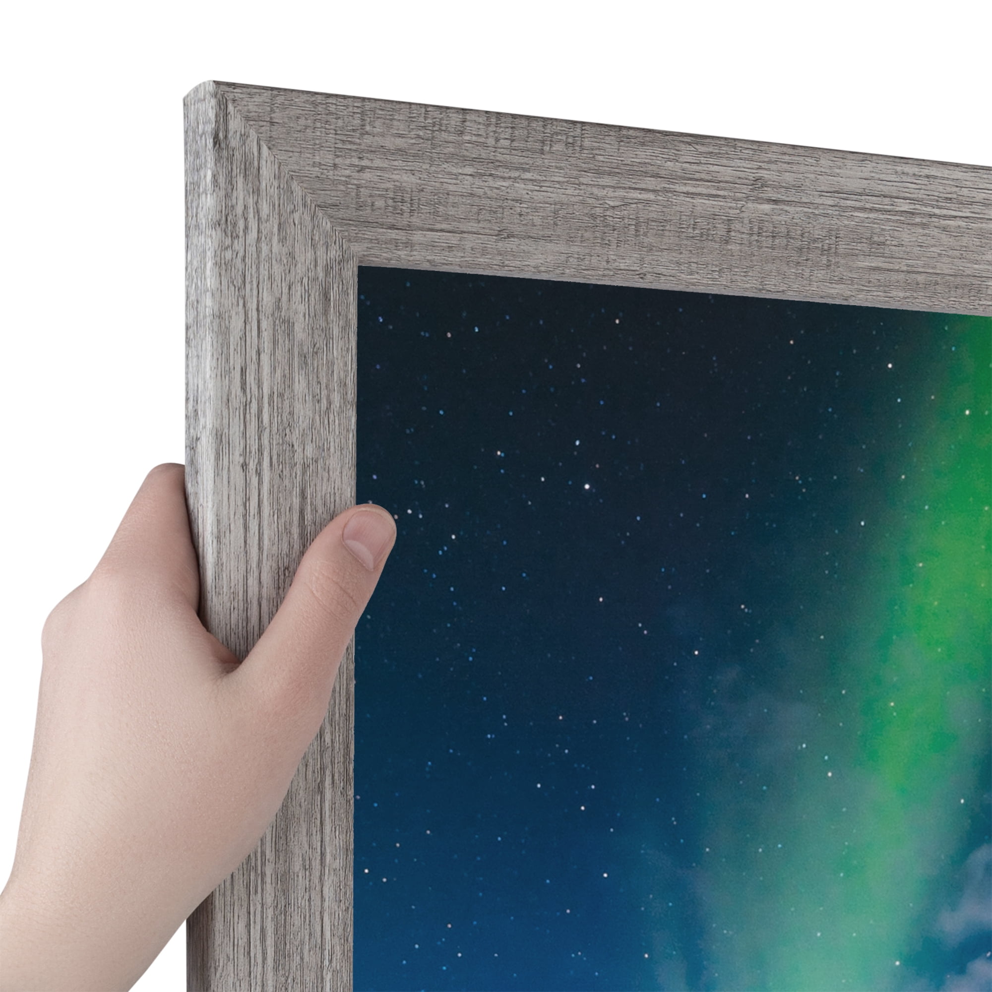 ArtToFrames 32" x 40" Winter White Barnwood 1.5 Inch Picture Frame ...