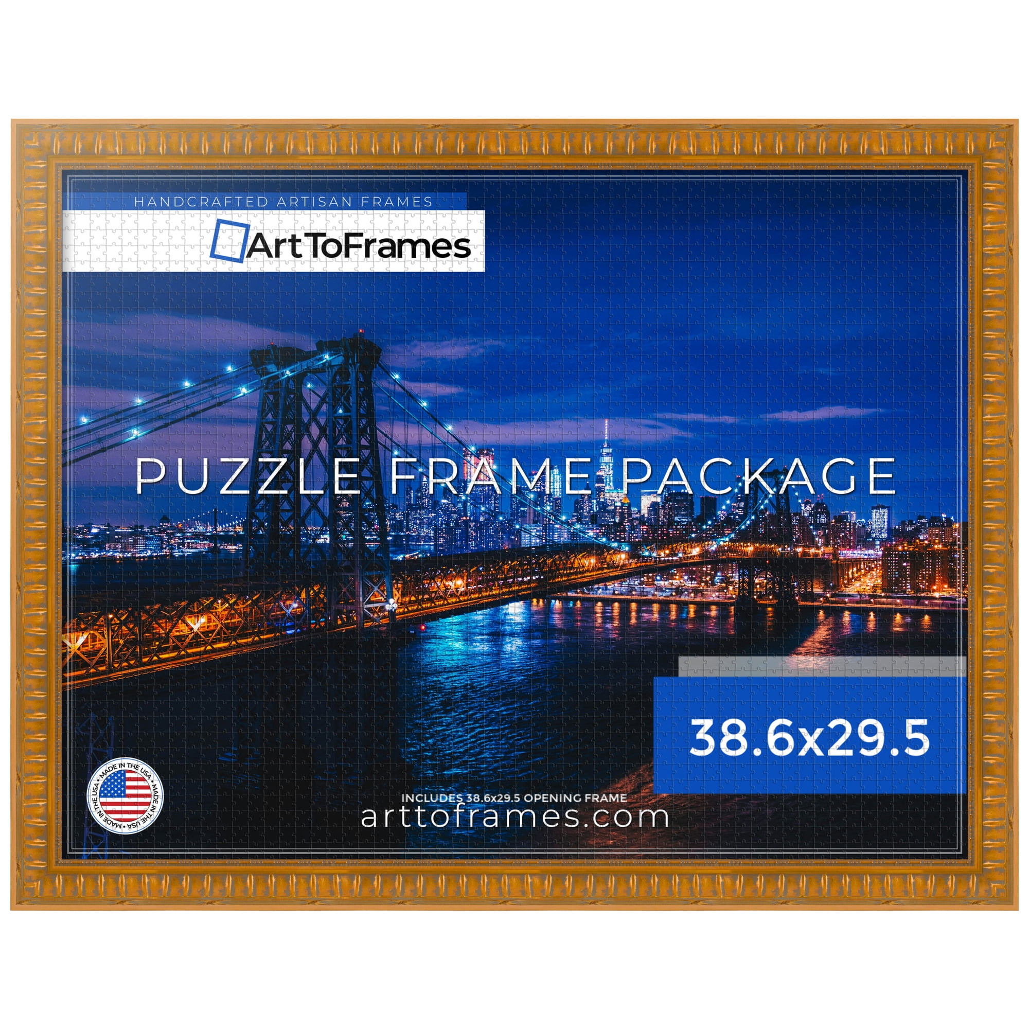 ArtToFrames 38.6x29.5 Inch - 98x75 CM Gold Puzzle Frame for 2000 piece ...