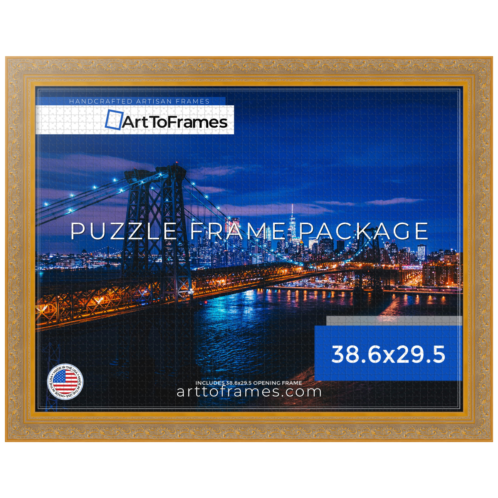 ArtToFrames 38.6x29.5 Inch - 98x75 CM Silver Puzzle Frame for 2000 ...