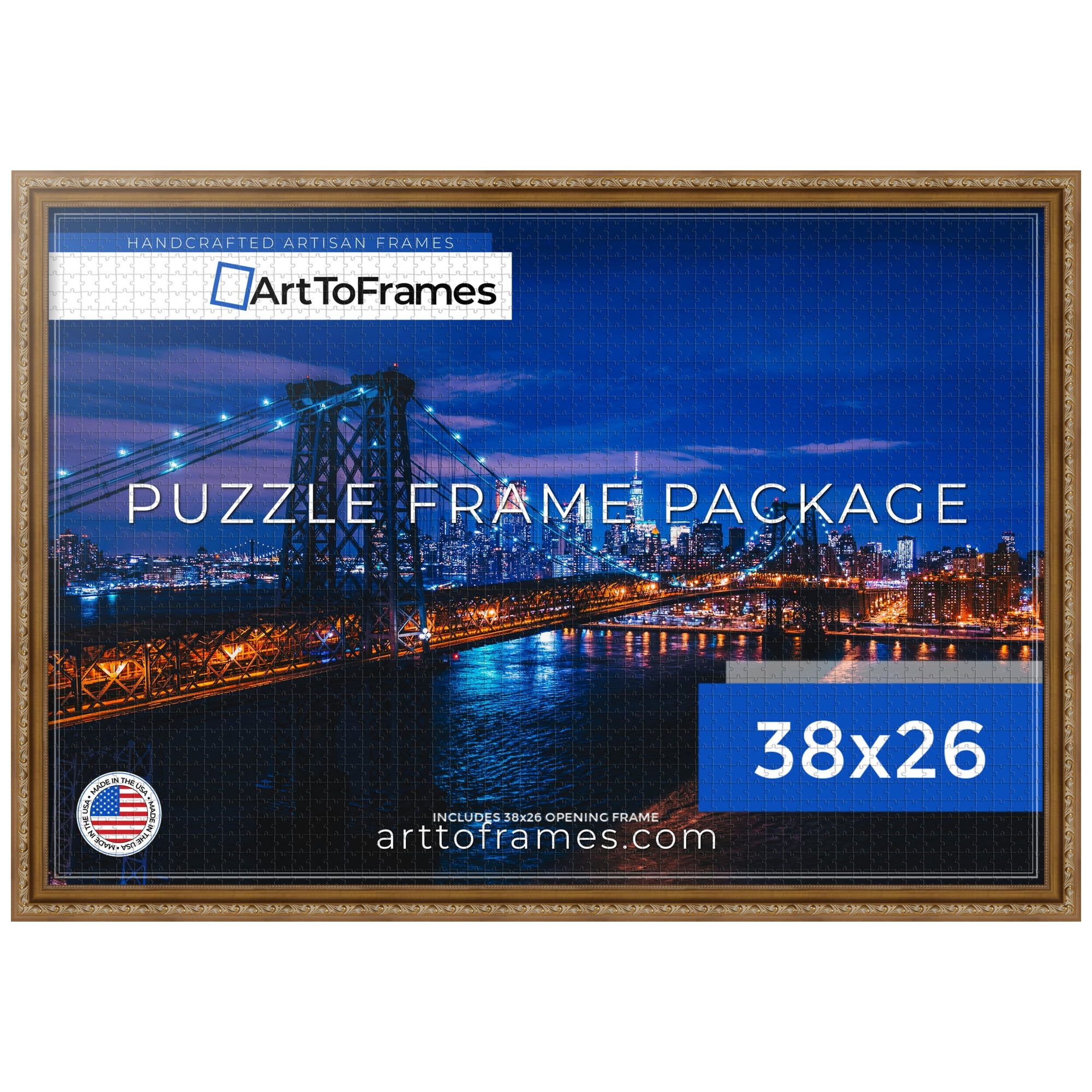 ArtToFrames 38x26 Inch - 97x66 CM Gold Puzzle Frame for 2000 piece ...