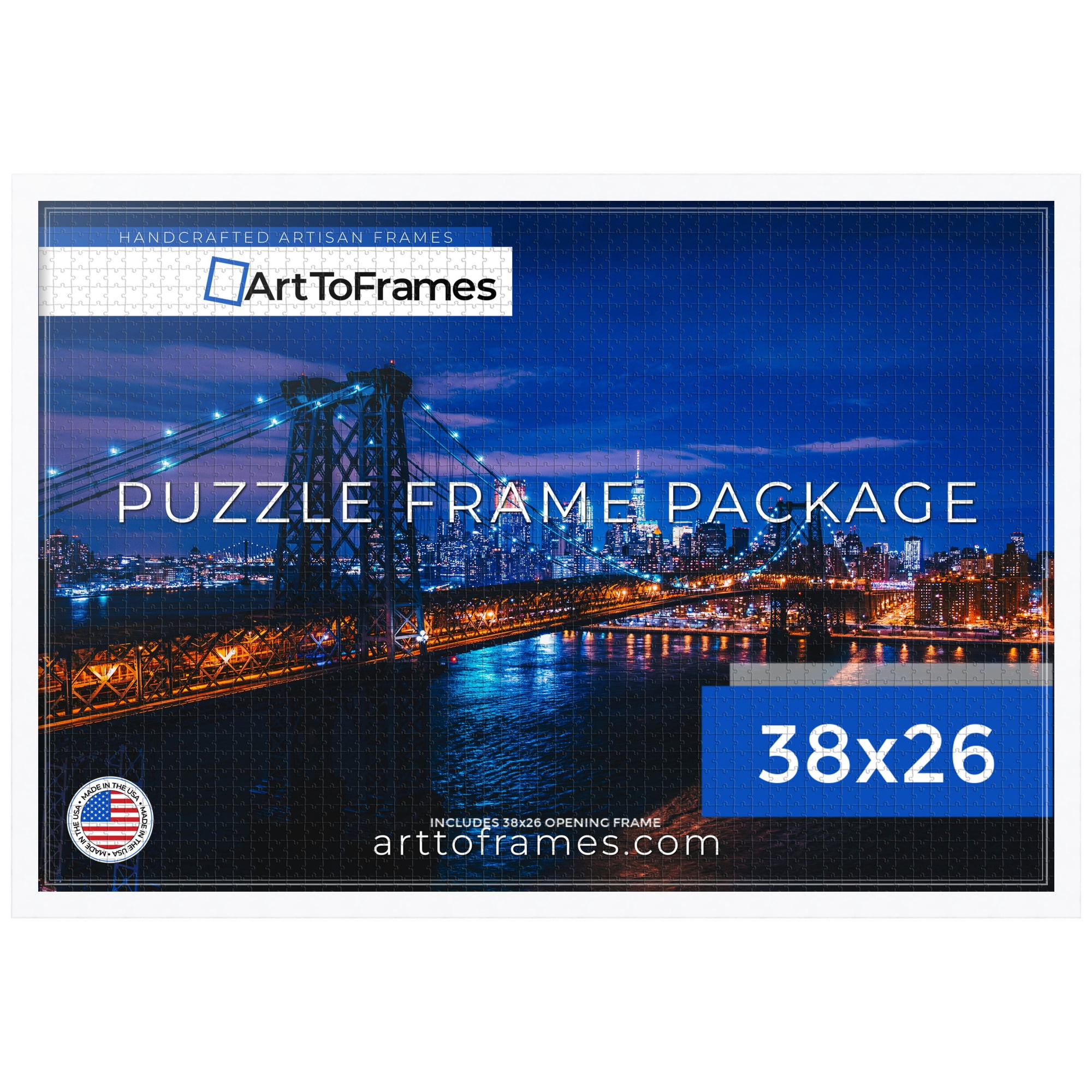 ArtToFrames 38x26 Inch - 97x66 CM White Puzzle Frame for 2000 piece ...