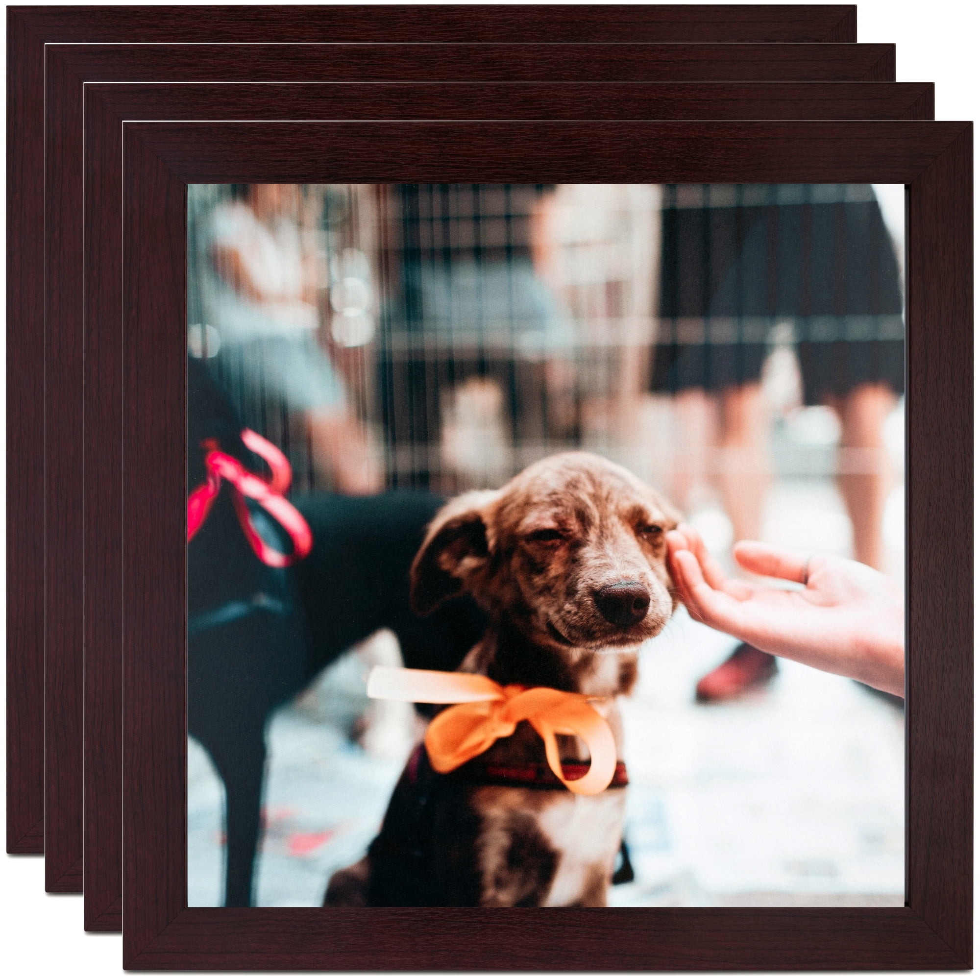 ArtToFrames 4" x 10" Mahogany Picture Frame, 4x10 inch Brown MDF Poster ...