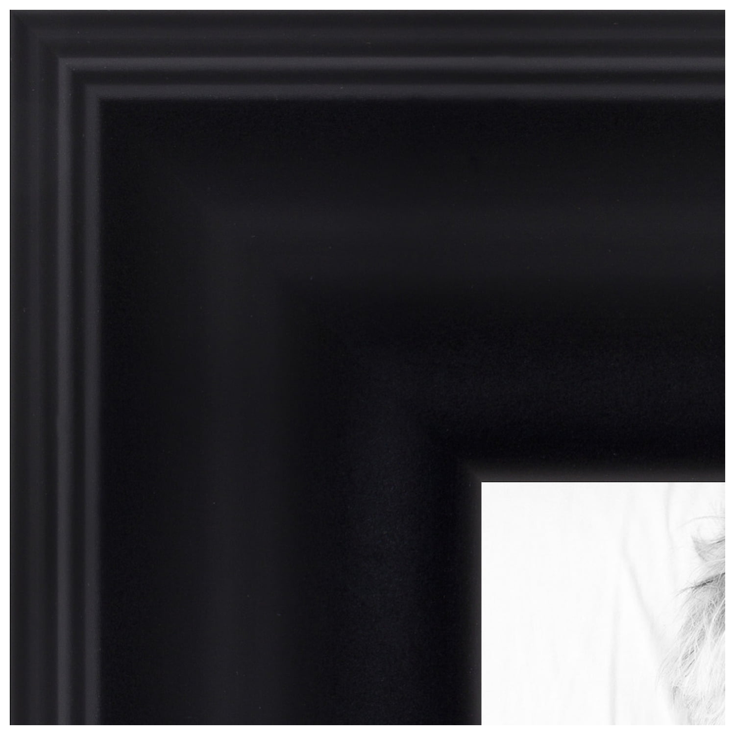 ArtToFrames 4" x 11" Satin Black Reverse Step Picture Frame, 4x11 inch ...
