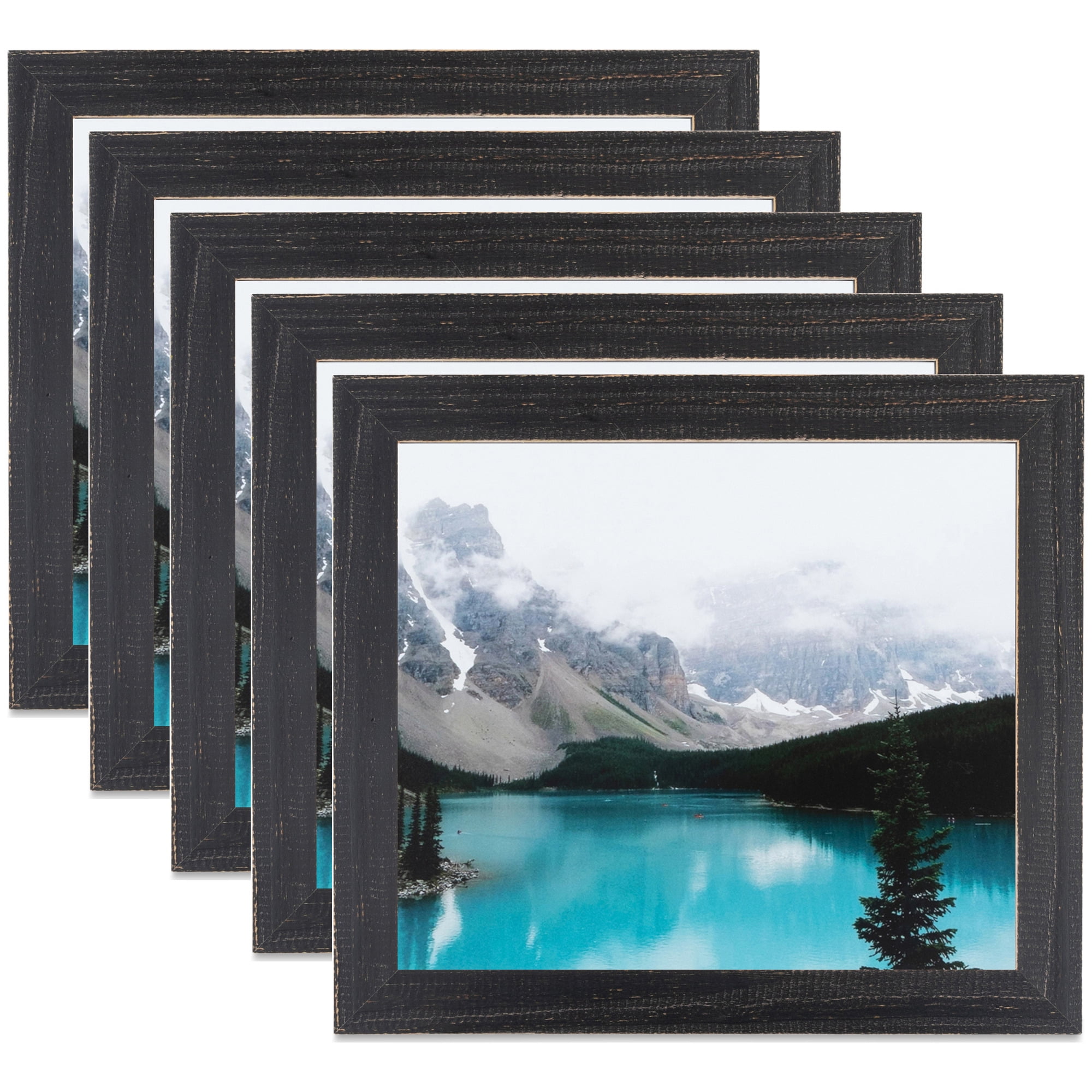 ArtToFrames 4" x 12" Distressed Black Picture Frame, 4x12 inch Black ...