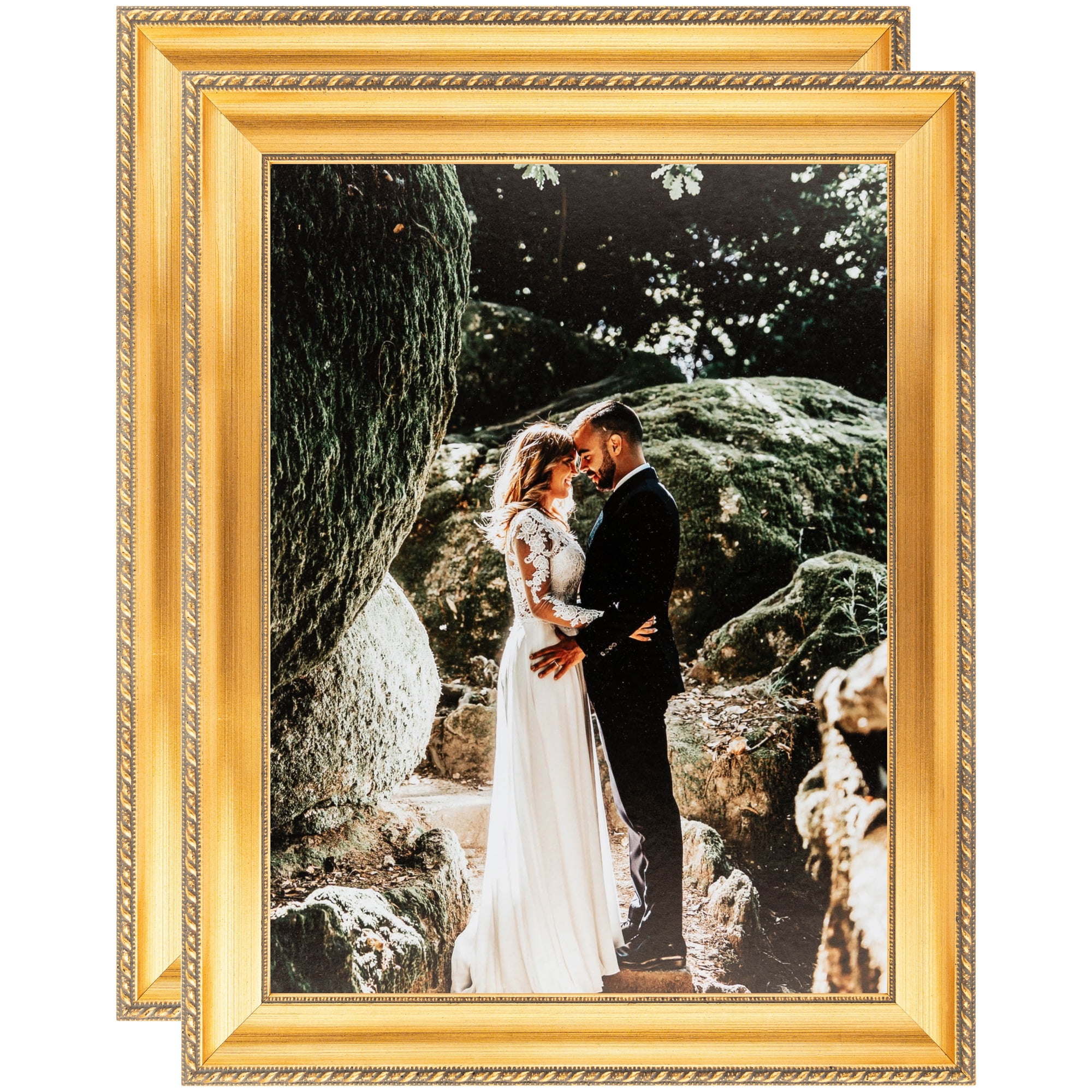 ArtToFrames 4" x 17" Muted Gold Picture Frame, 4x17 inch Gold Wood ...