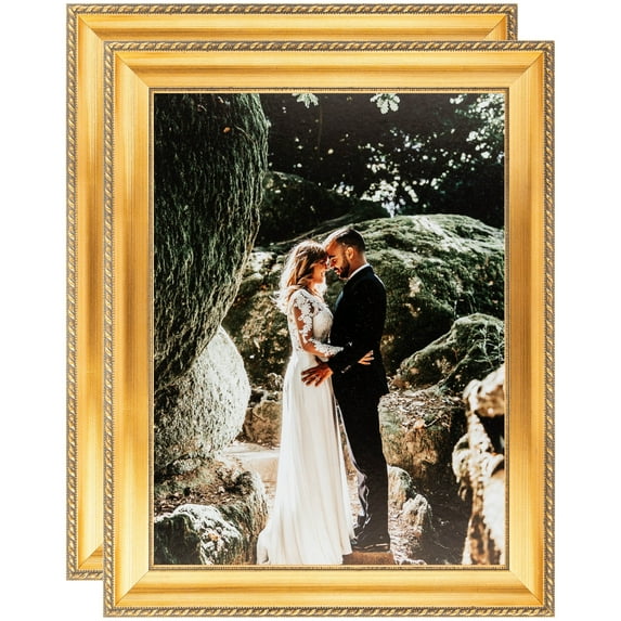 ArtToFrames 4" x 17" Muted Gold Picture Frame, 4x17 inch Gold Wood ...