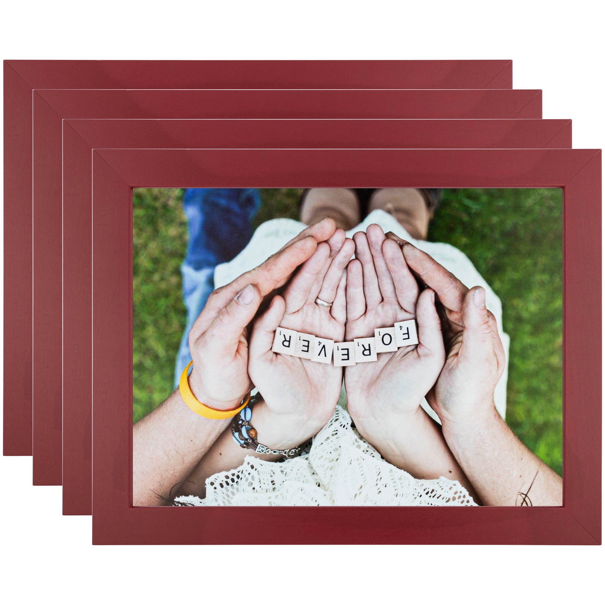 ArtToFrames 4" x 27" Red Picture Frame, 4x27 inch Red MDF Poster Frame ...