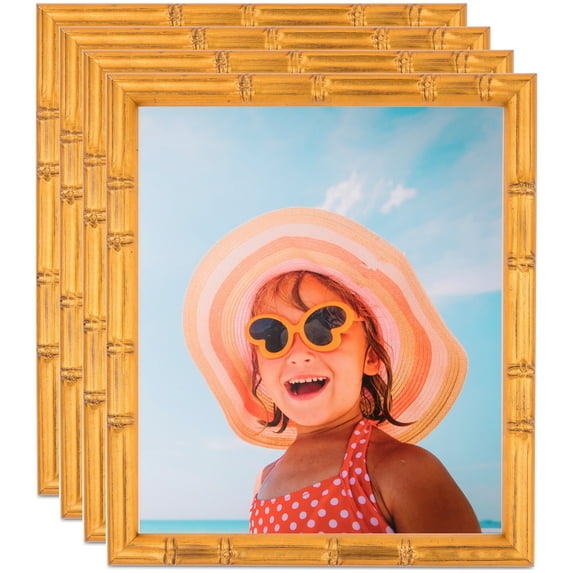 ArtToFrames 4" x 6" 1" - Gold Bamboo large Picture Frame, 4x6 inch Gold ...