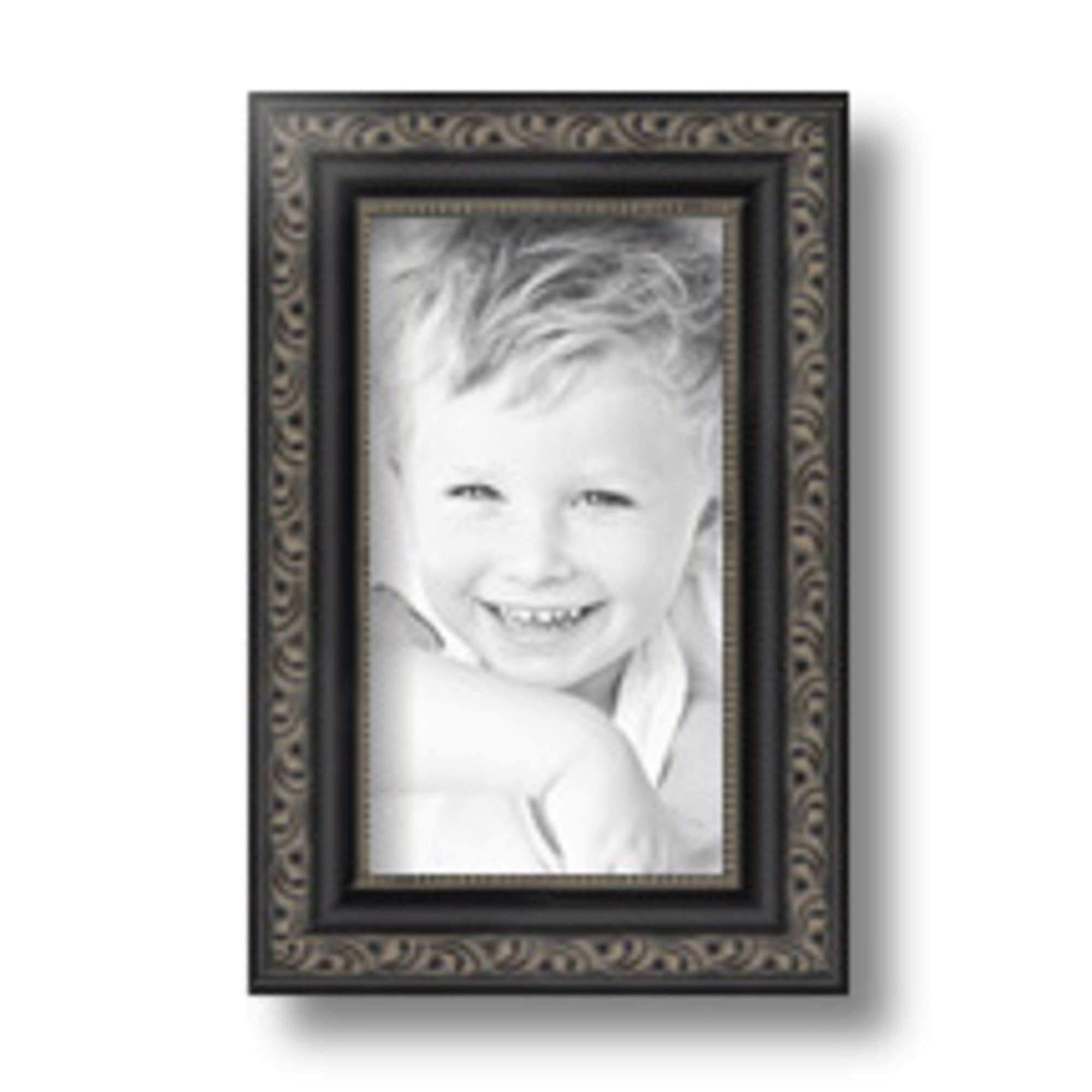 ArtToFrames 4" x 7" Antique Black Picture Frame, 4x7 inch Black Wood ...