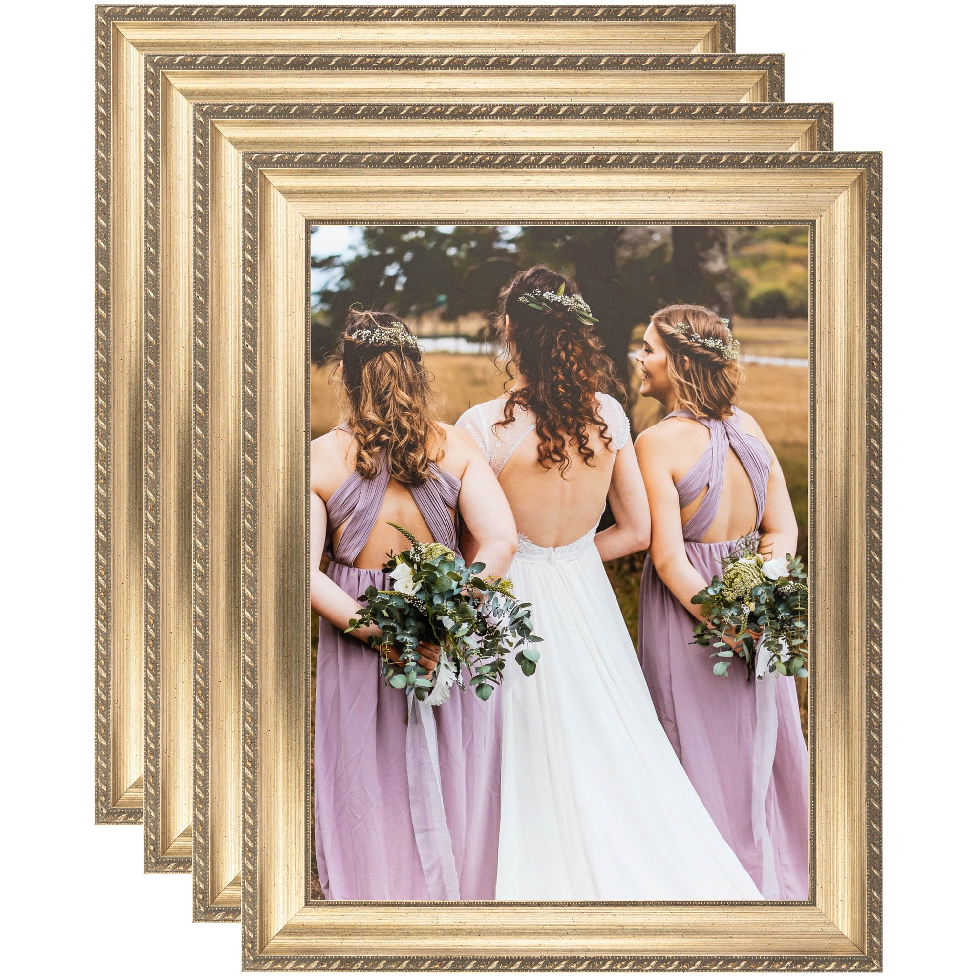 ArtToFrames 4" x 7" Muted Silver Picture Frame, 4x7 inch Silver Wood ...