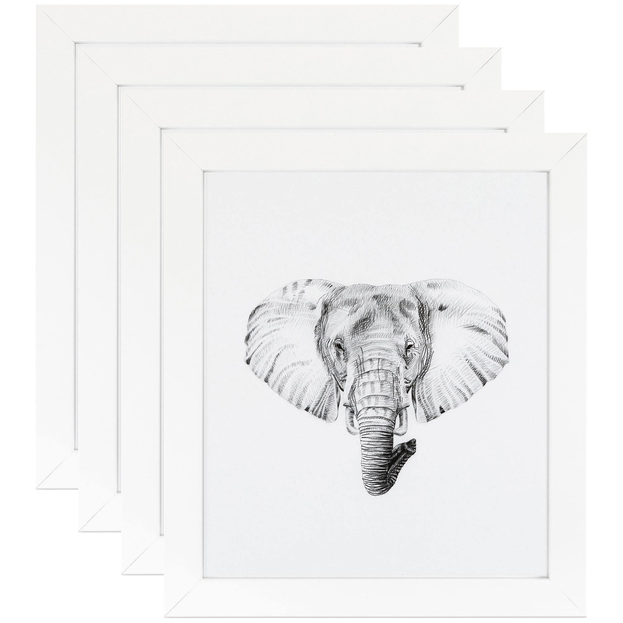 ArtToFrames 4" x 8" White Picture Frame, 4x8 inch White MDF Poster ...