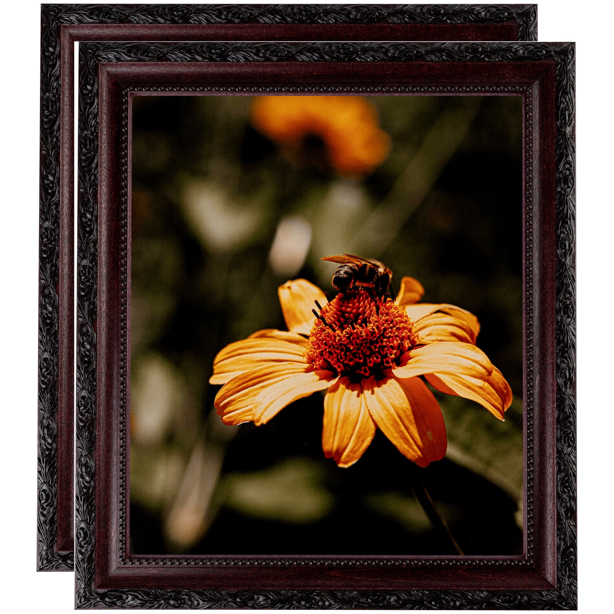 ArtToFrames 5" x 8" Classic Burgundy Picture Frame, 5x8 inch Brown Wood ...