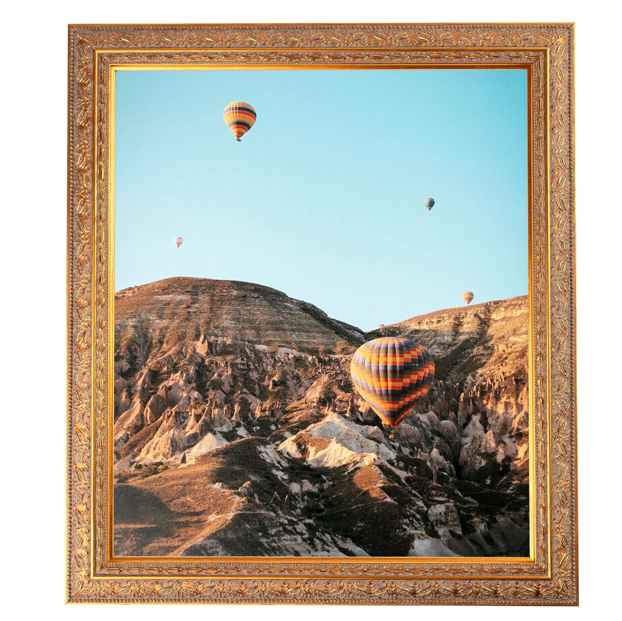 ArtToFrames 5x21" Gold Victorian Emboss Picture Frame, Gold Wood Poster ...