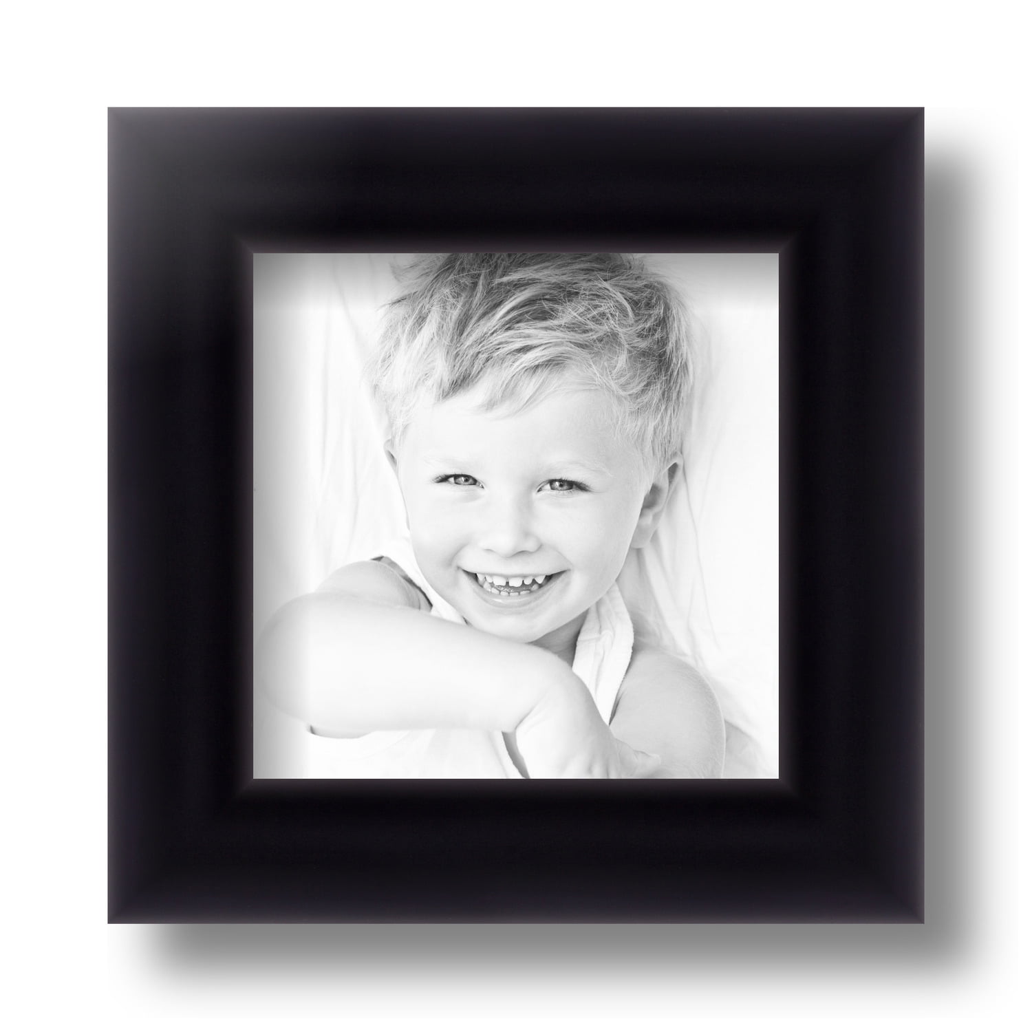 ArtToFrames 5x5" Satin Black Bull Nose Picture Frame, Black Wood Poster ...