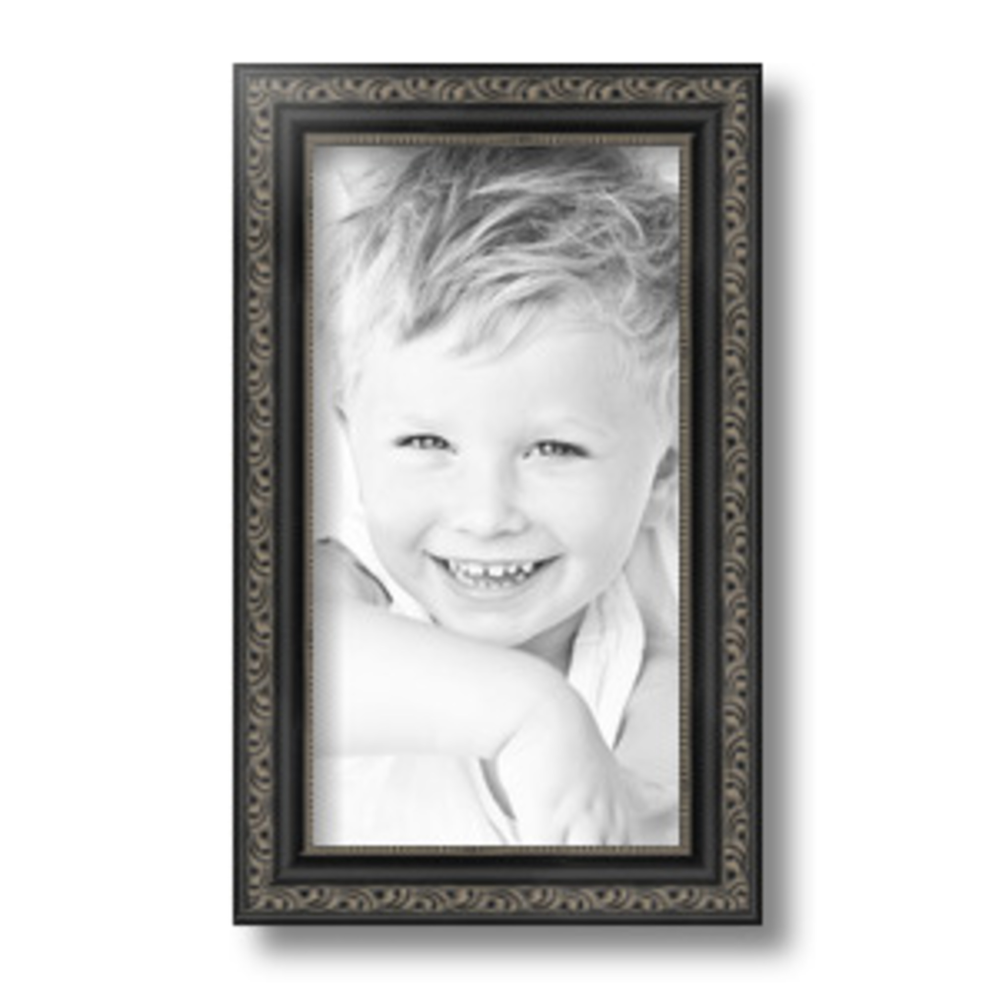 ArtToFrames 6" x 11" Antique Black Picture Frame, 6x11 inch Black Wood ...