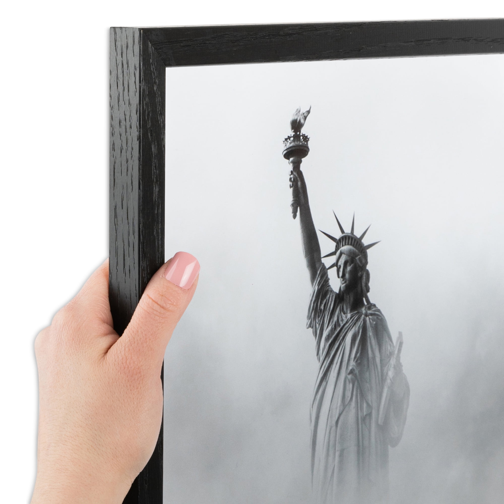 ArtToFrames 6" x 16" Black Picture Frame, 6x16 inch Black Wood Poster ...