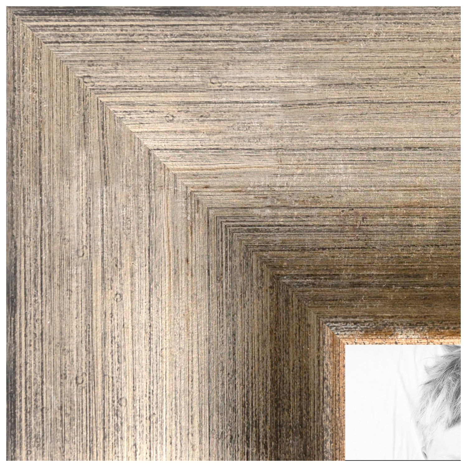 ArtToFrames 6" x 9" Antique Silver Picture Frame, 6x9 inch Silver Wood ...