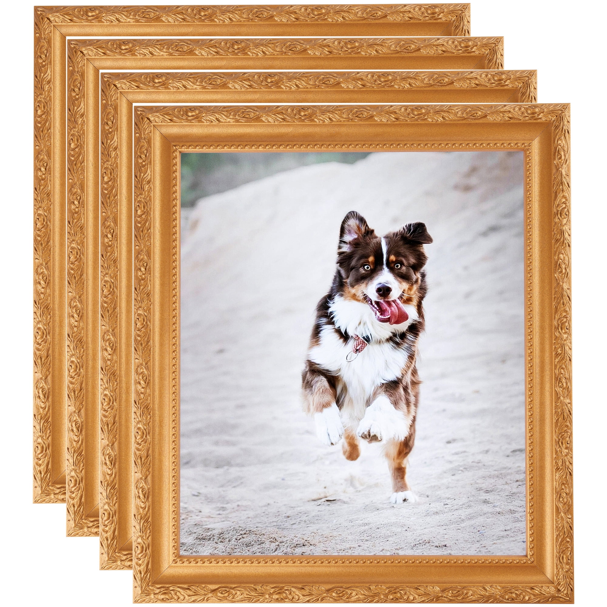 ArtToFrames 6" x 9" Bright Gold Picture Frame, 6x9 inch Gold Wood ...