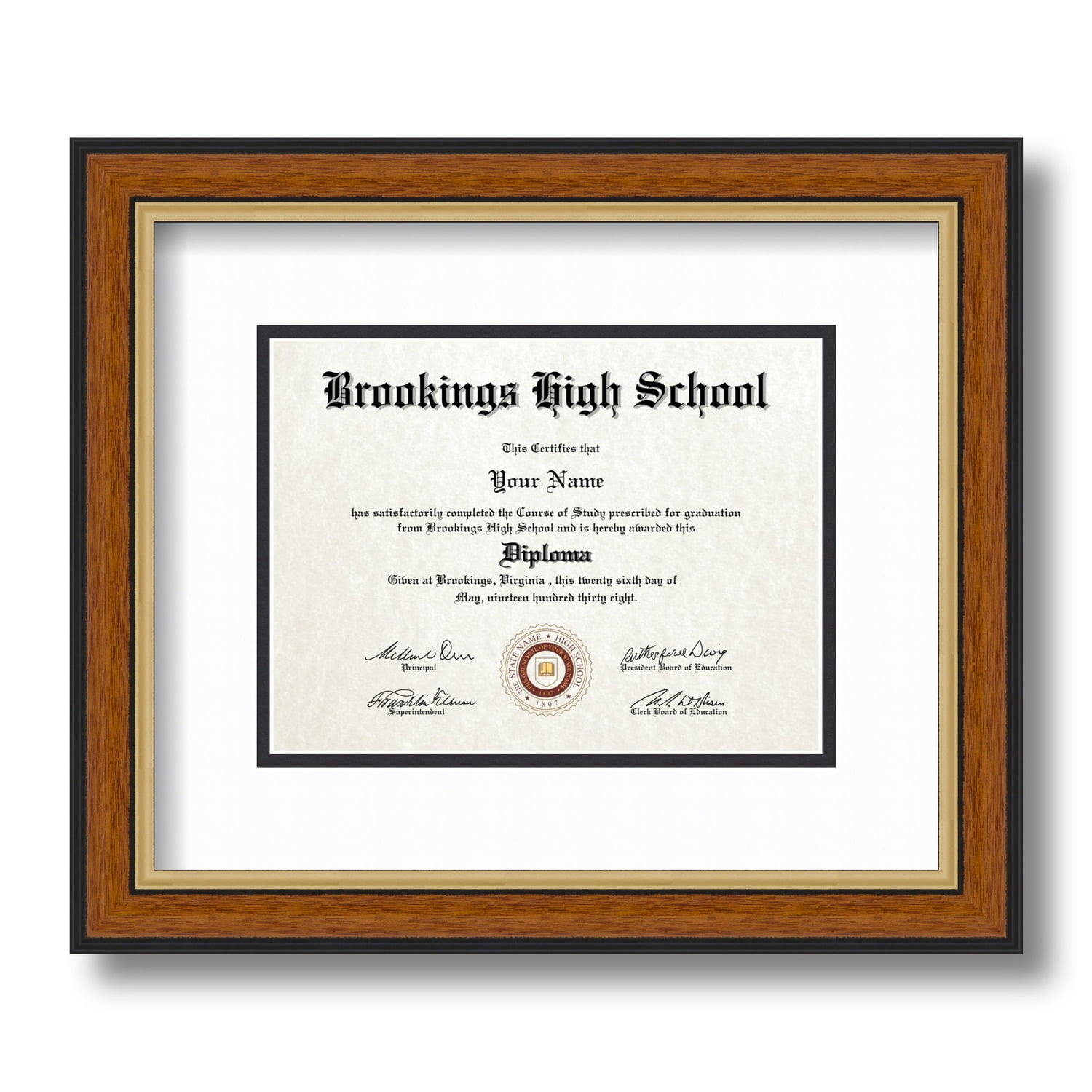 ArtToFrames 6x8 Diploma Frame - Framed in Medium Tri-colored Frame with ...