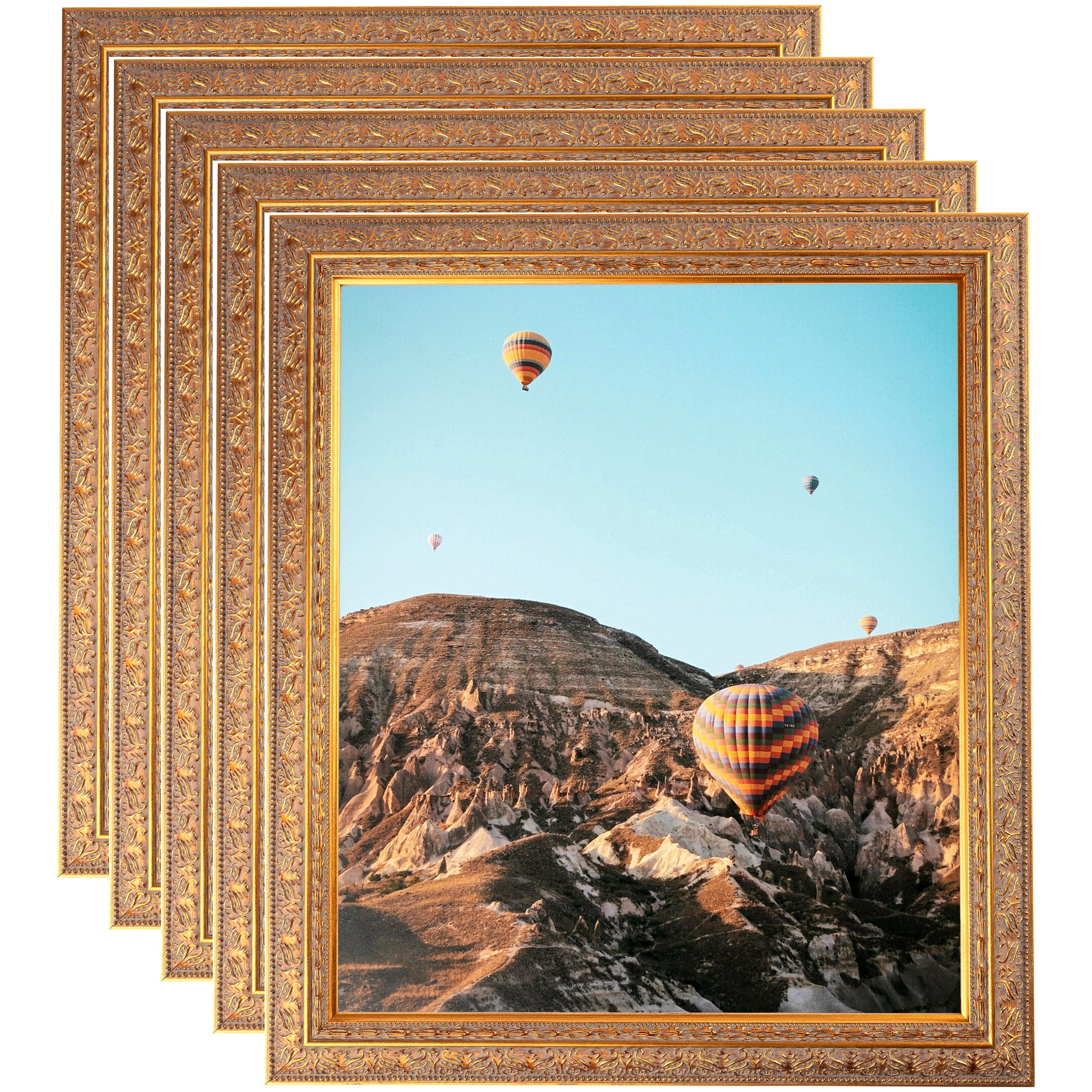 ArtToFrames 7" x 23" Gold Victorian Emboss Picture Frame, 7x23 inch ...