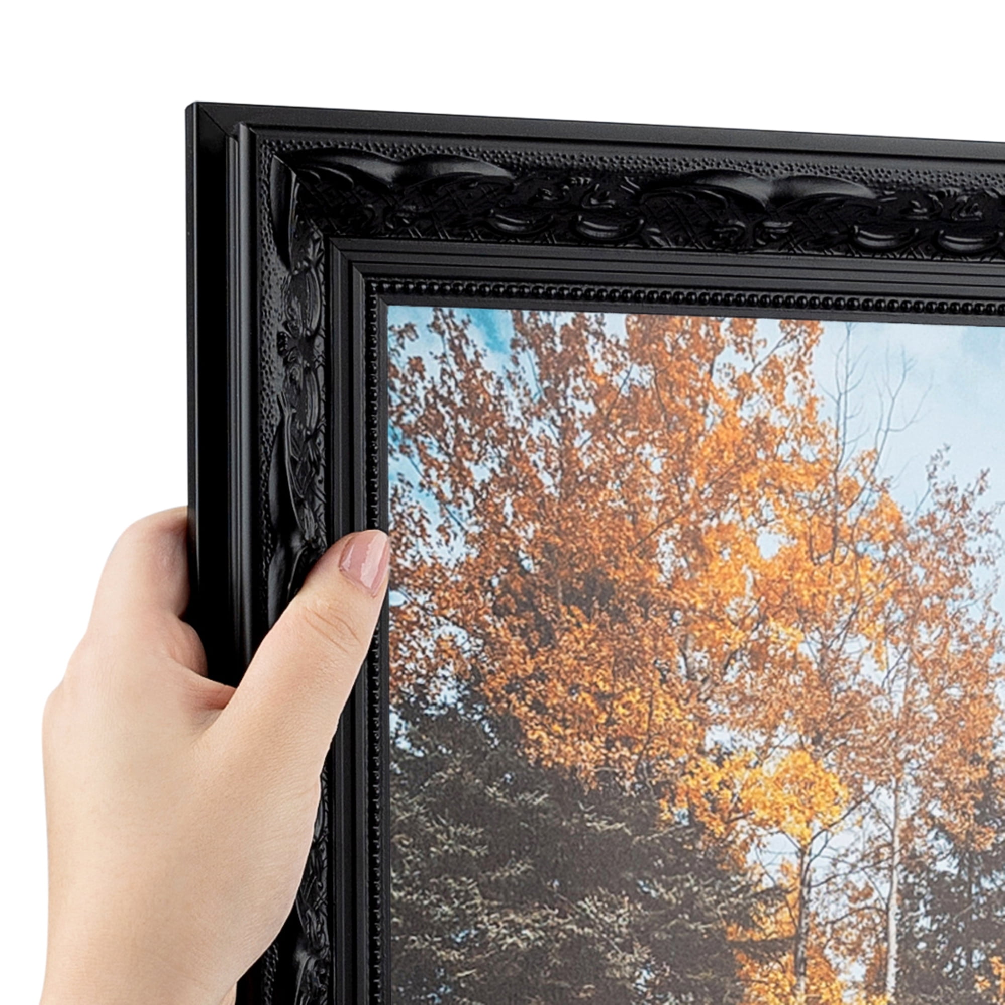 ArtToFrames 7" x 25" Matte Black Picture Frame, 7x25 inch Black Wood ...