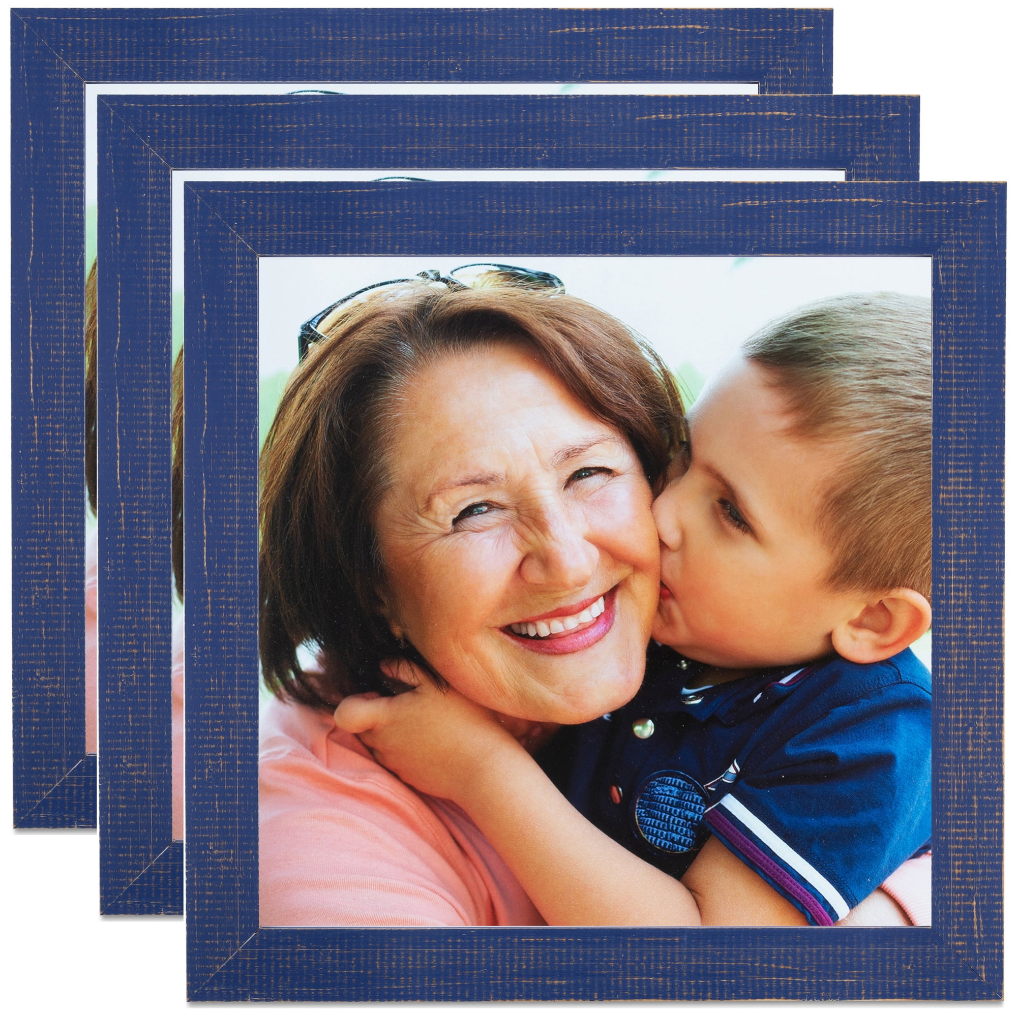 ArtToFrames 7" x 32" Navy Blue Picture Frame, 7x32 inch Blue Wood ...
